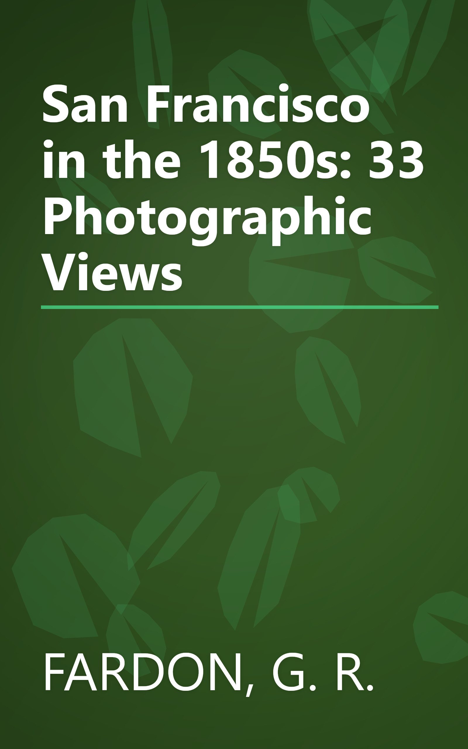 San Francisco in the 1850s: 33 Photographic Views book cover