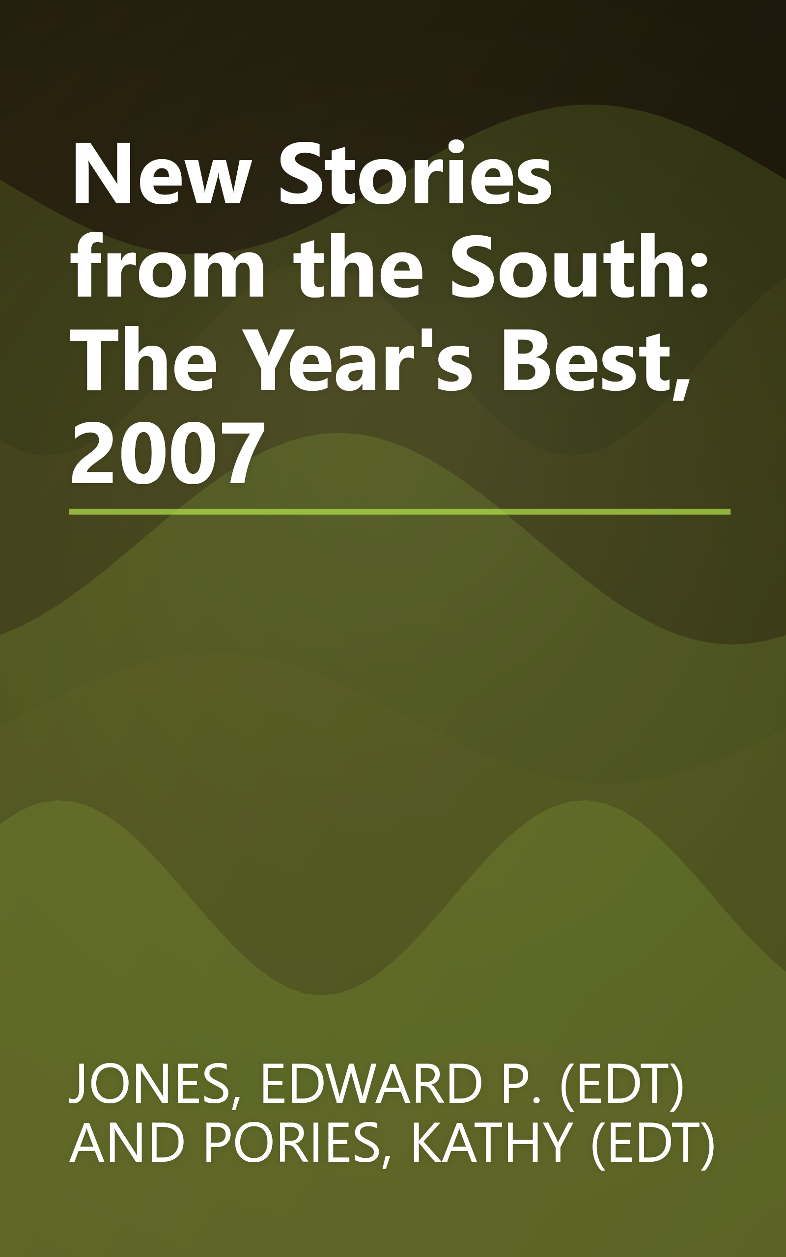 New Stories from the South: The Year's Best, 2007 book cover