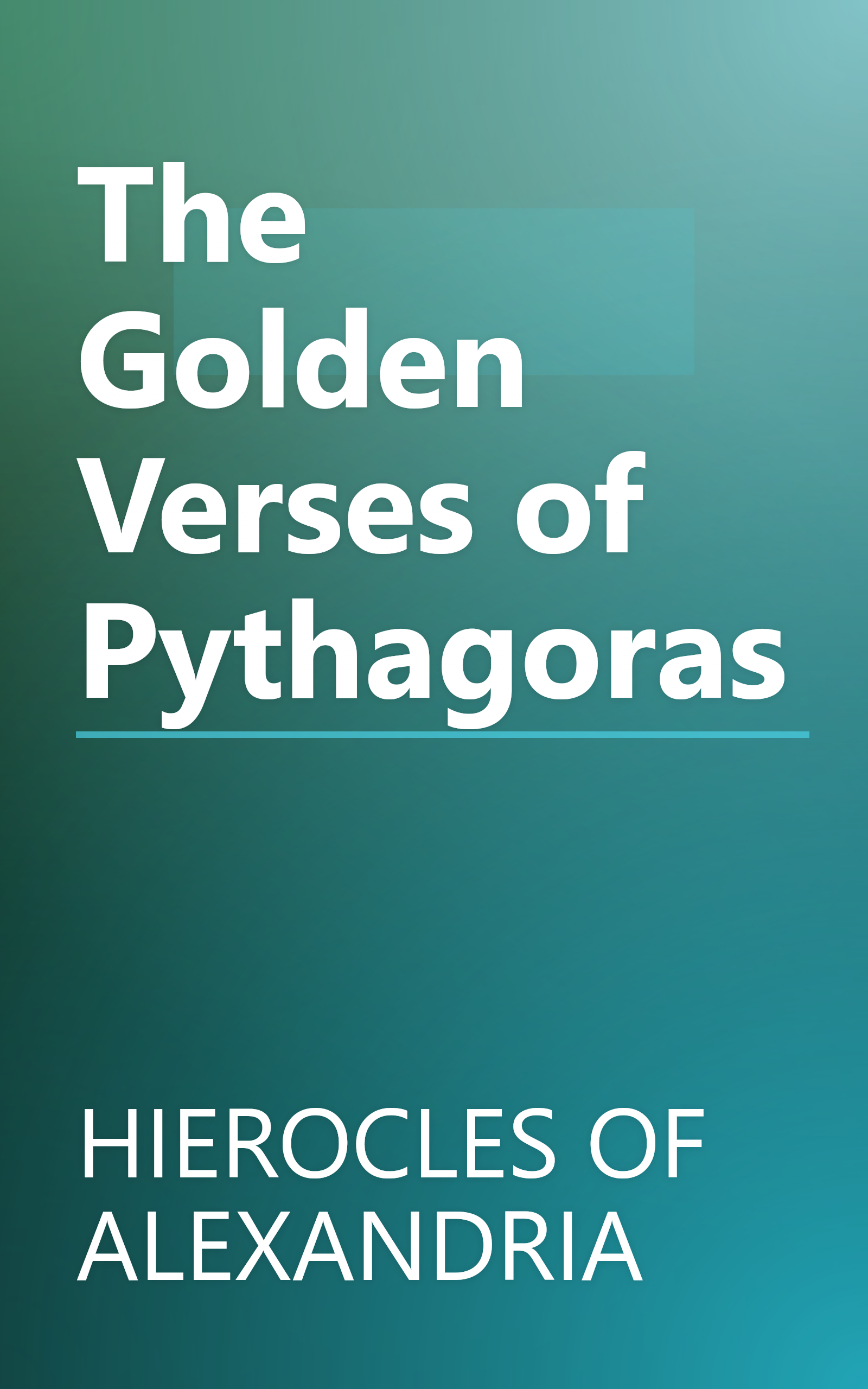 The Golden Verses of Pythagoras book cover