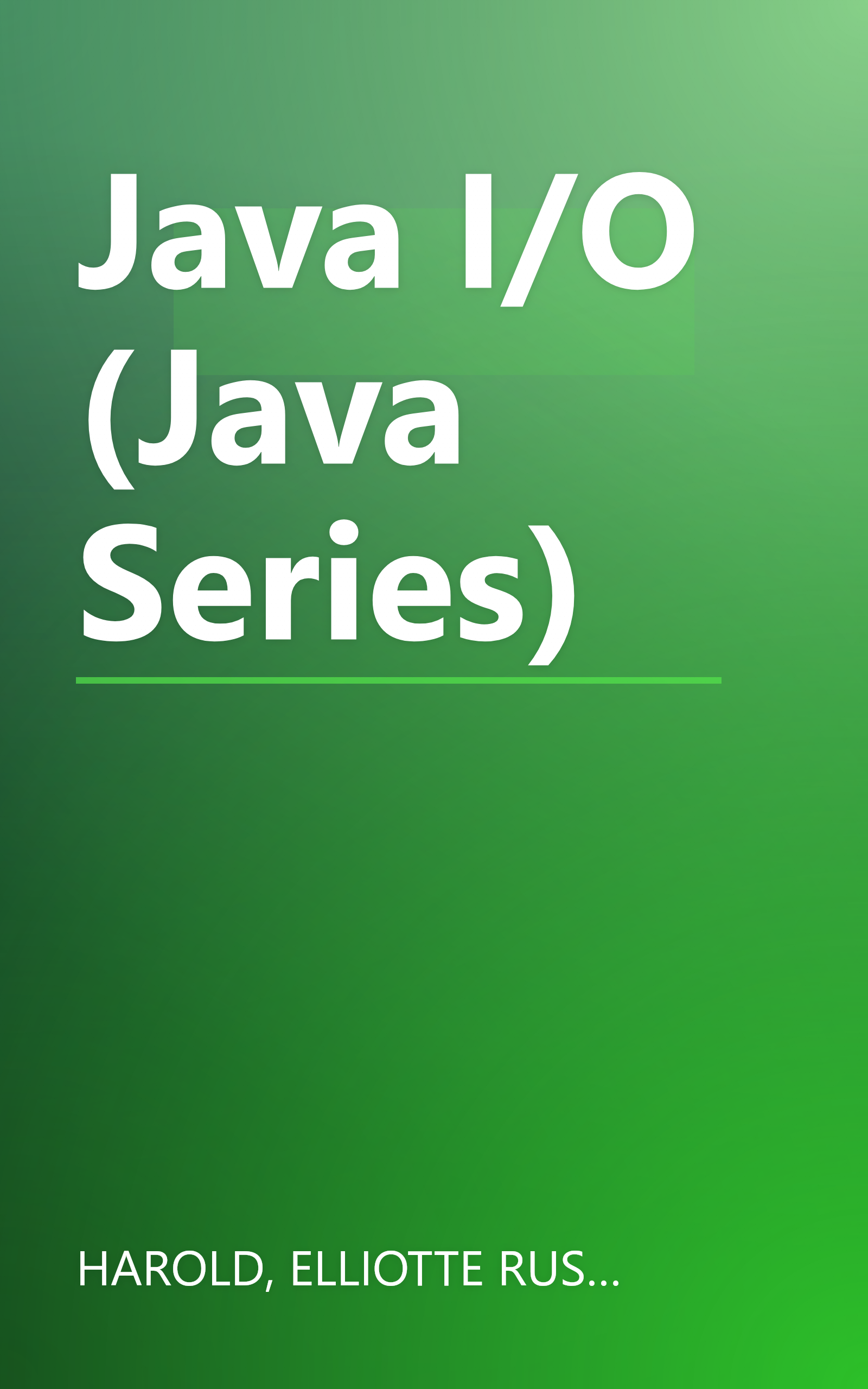 Java I/O (Java Series) book cover