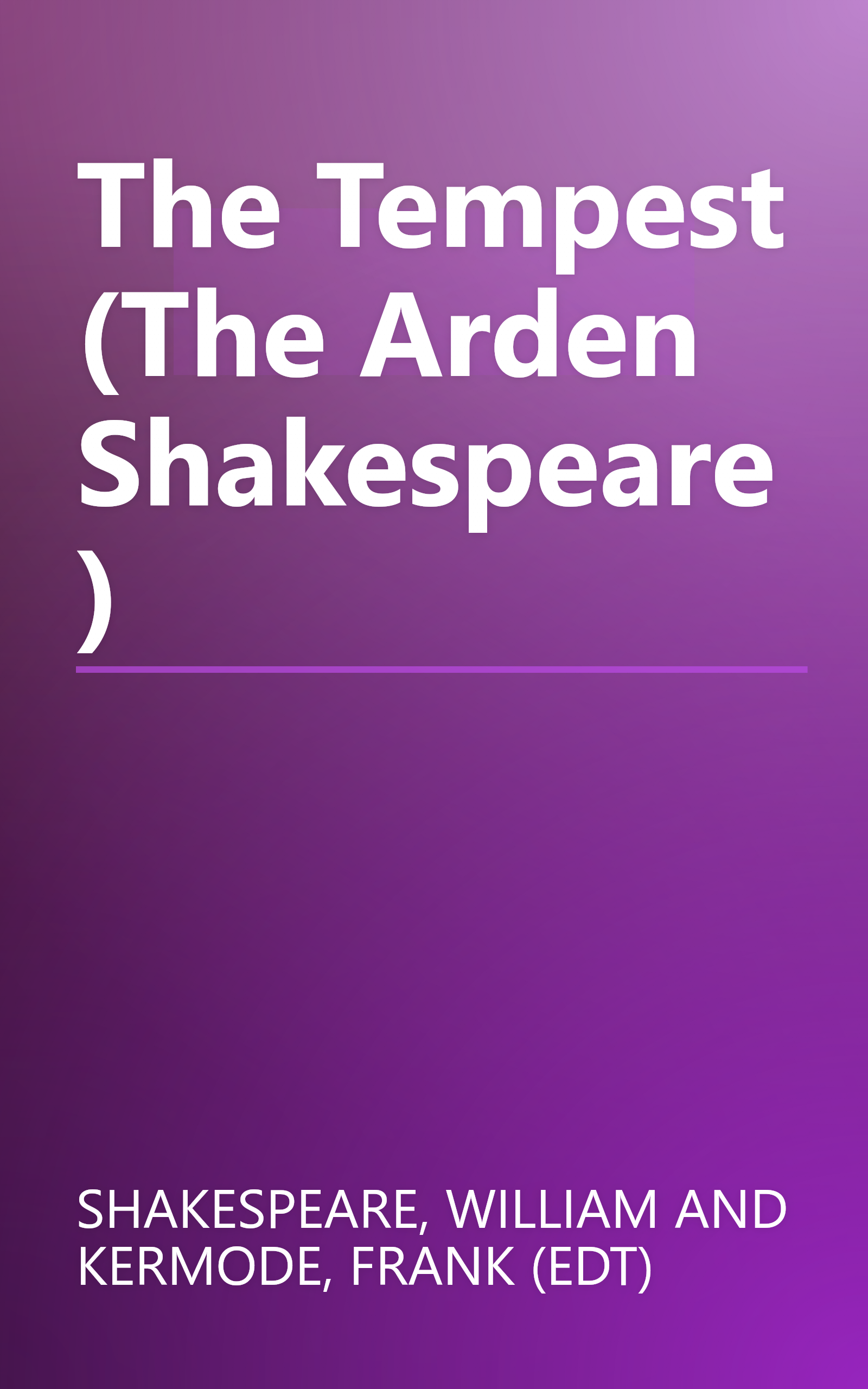 The Tempest (The Arden Shakespeare) book cover