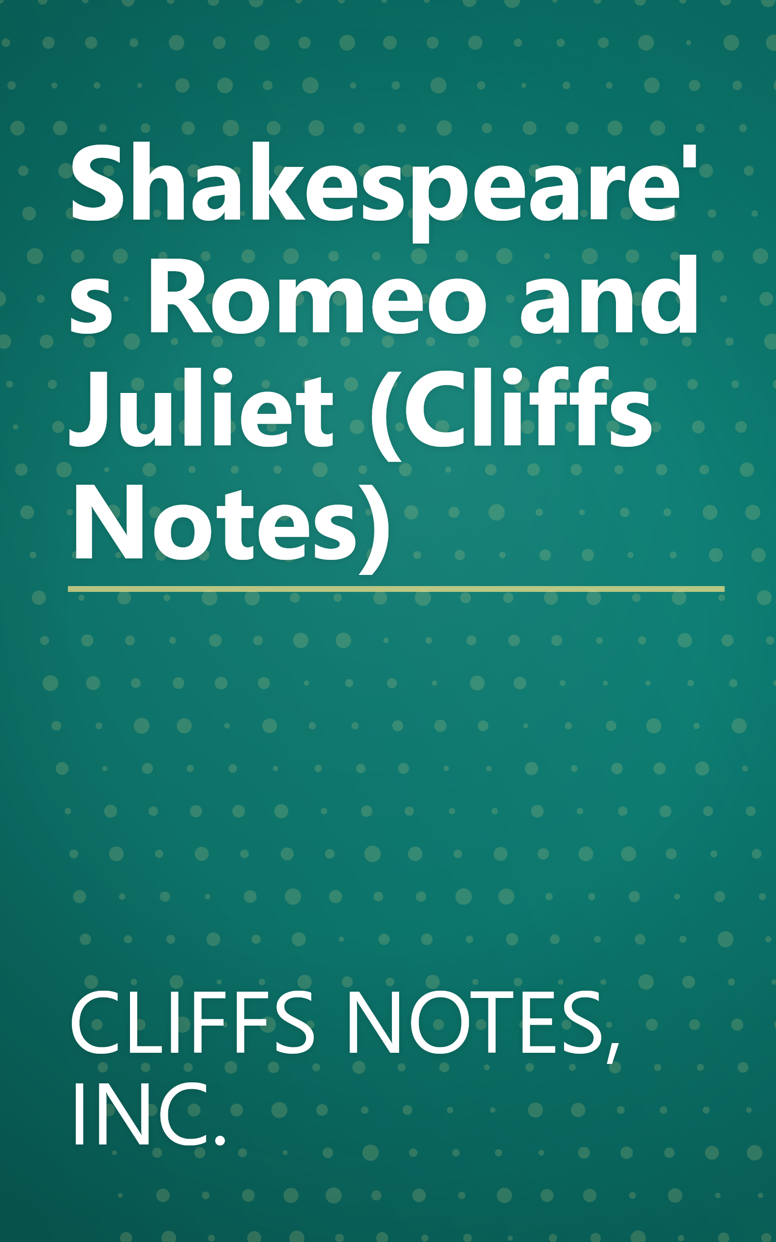 Shakespeare's Romeo and Juliet (Cliffs Notes) book cover