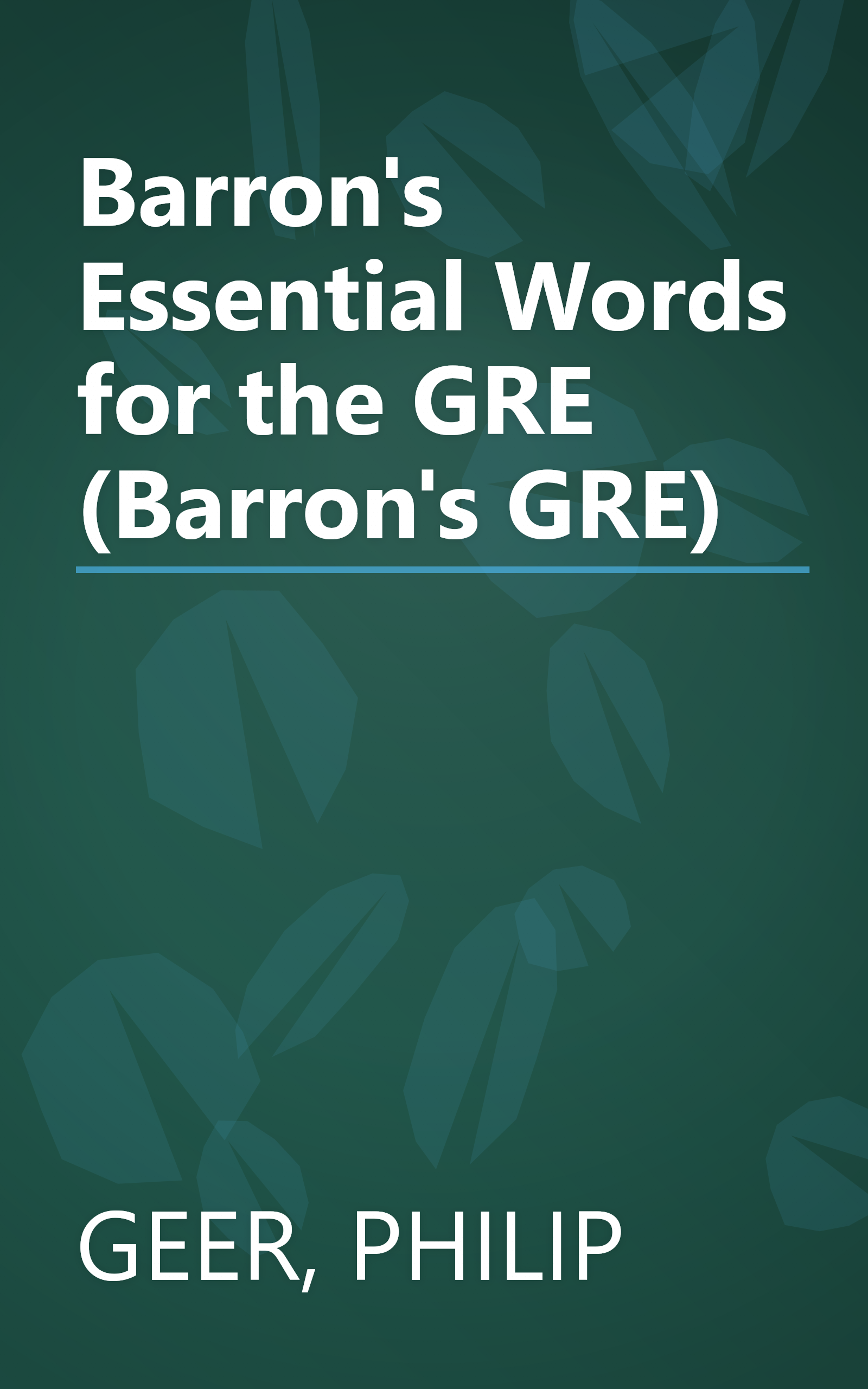 Barron's Essential Words for the GRE (Barron's GRE) book cover