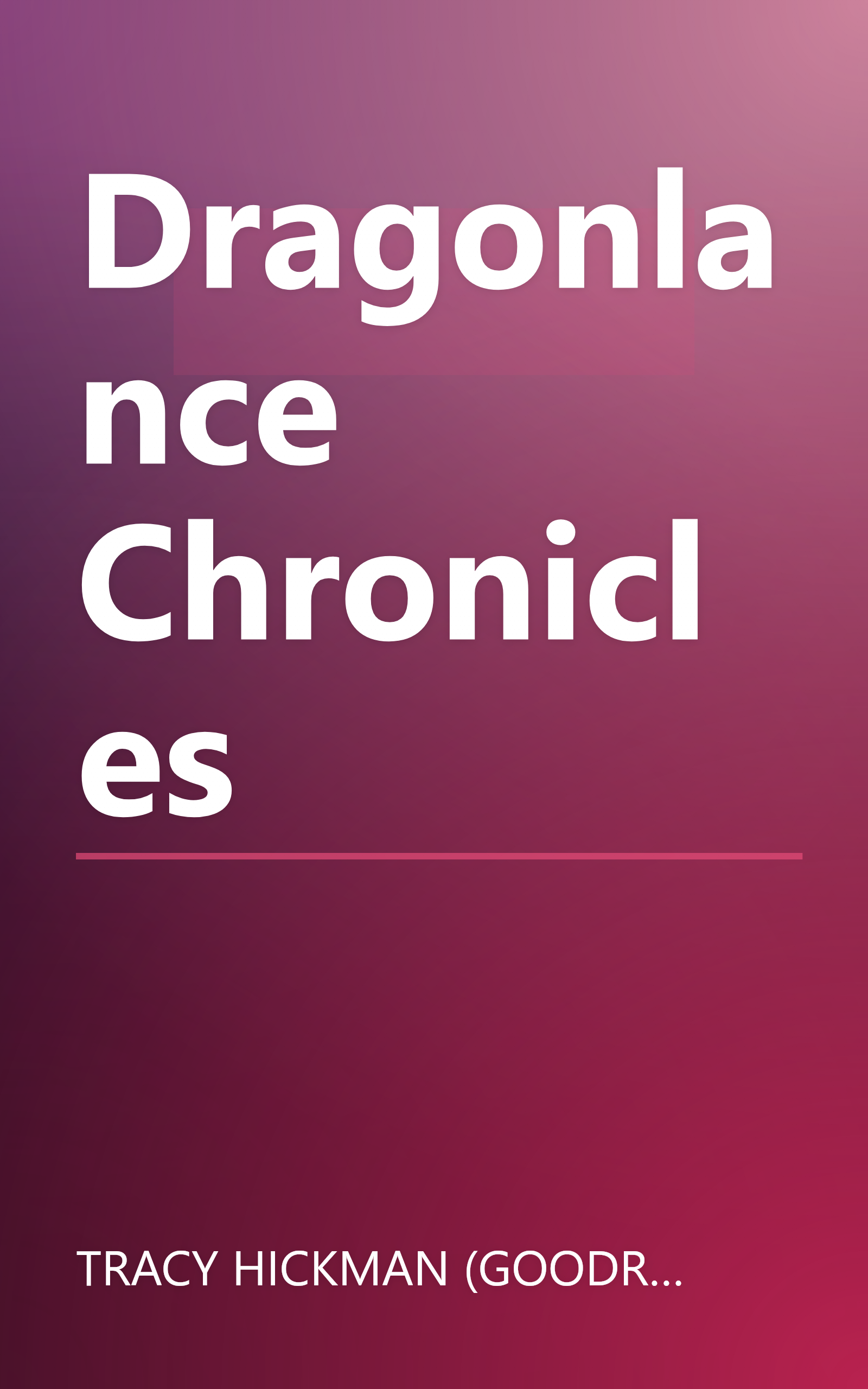 Dragonlance Chronicles book cover