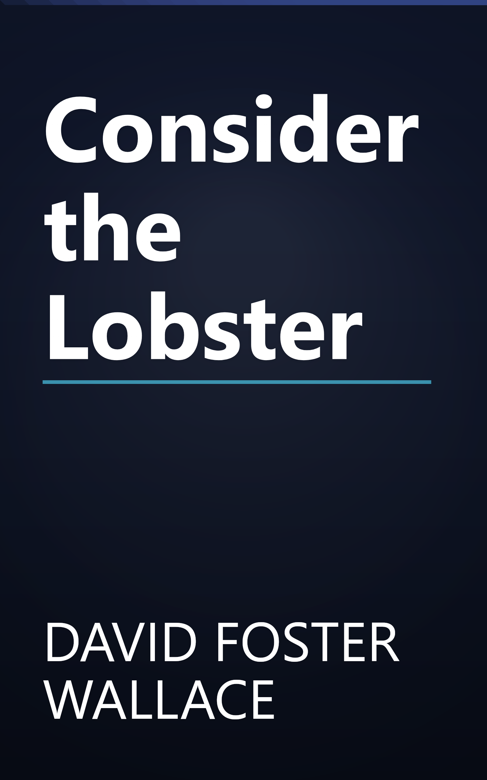 Consider the Lobster book cover