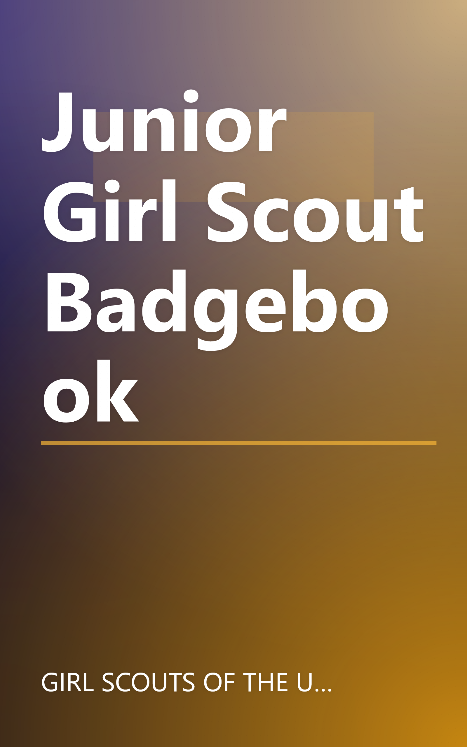 Junior Girl Scout Badgebook book cover