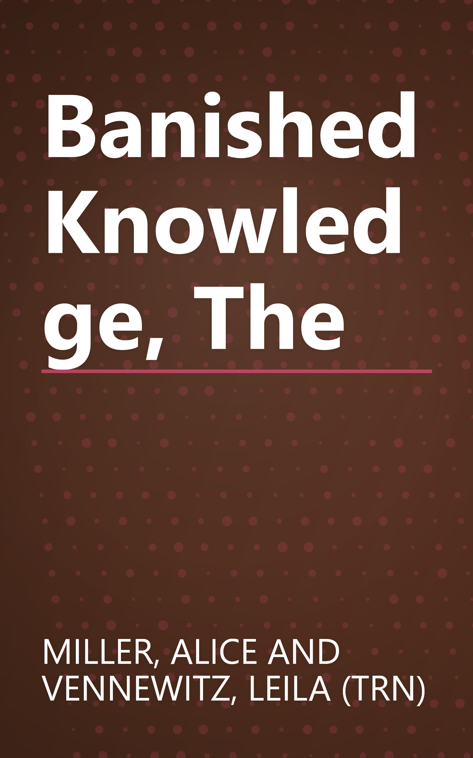 Banished Knowledge, The book cover