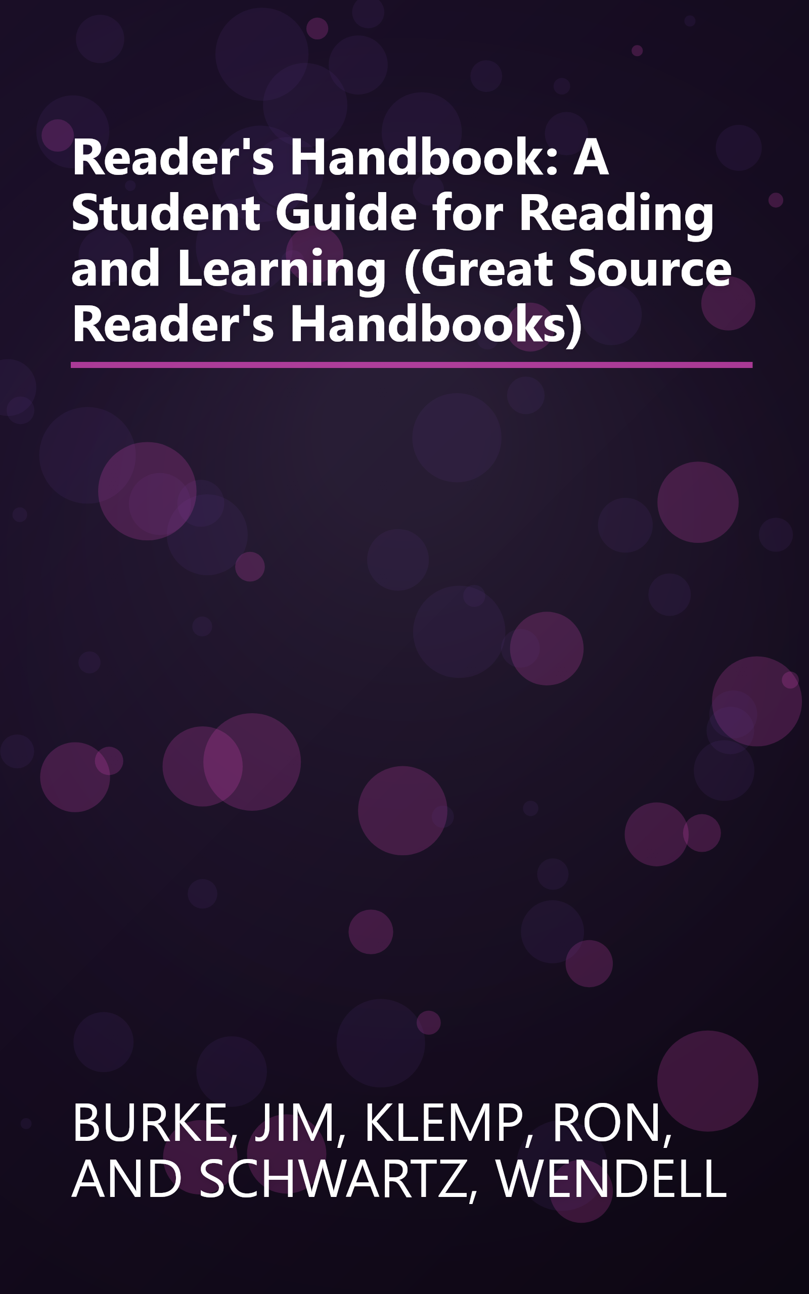Reader's Handbook: A Student Guide for Reading and Learning (Great Source Reader's Handbooks) book cover