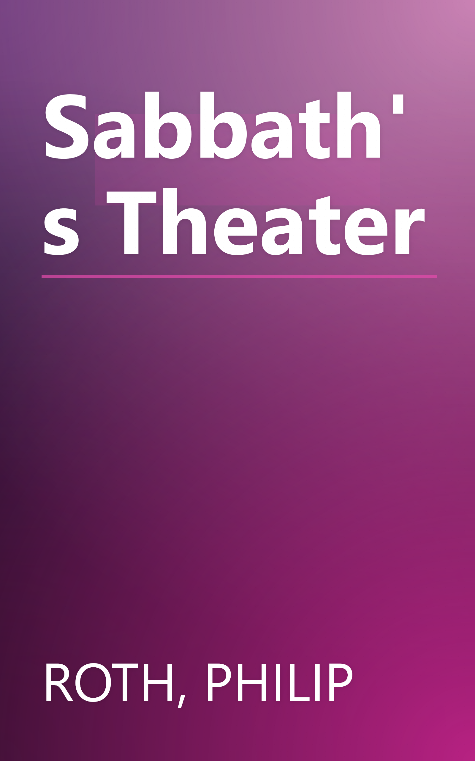 Sabbath's Theater book cover