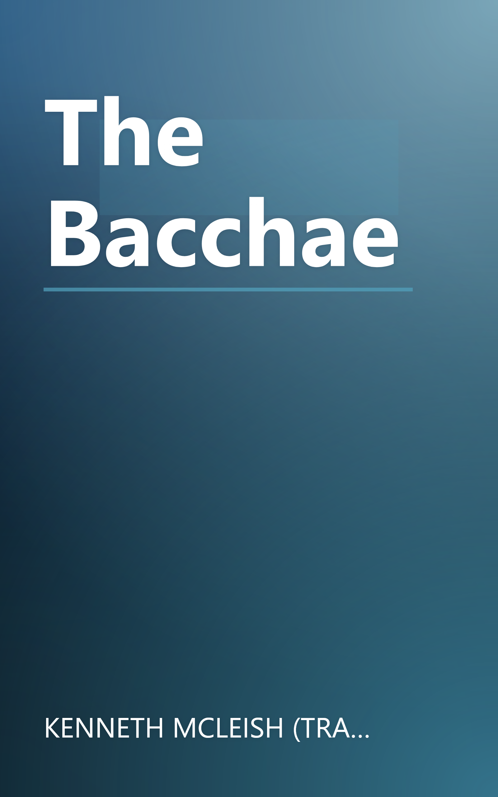 The Bacchae book cover