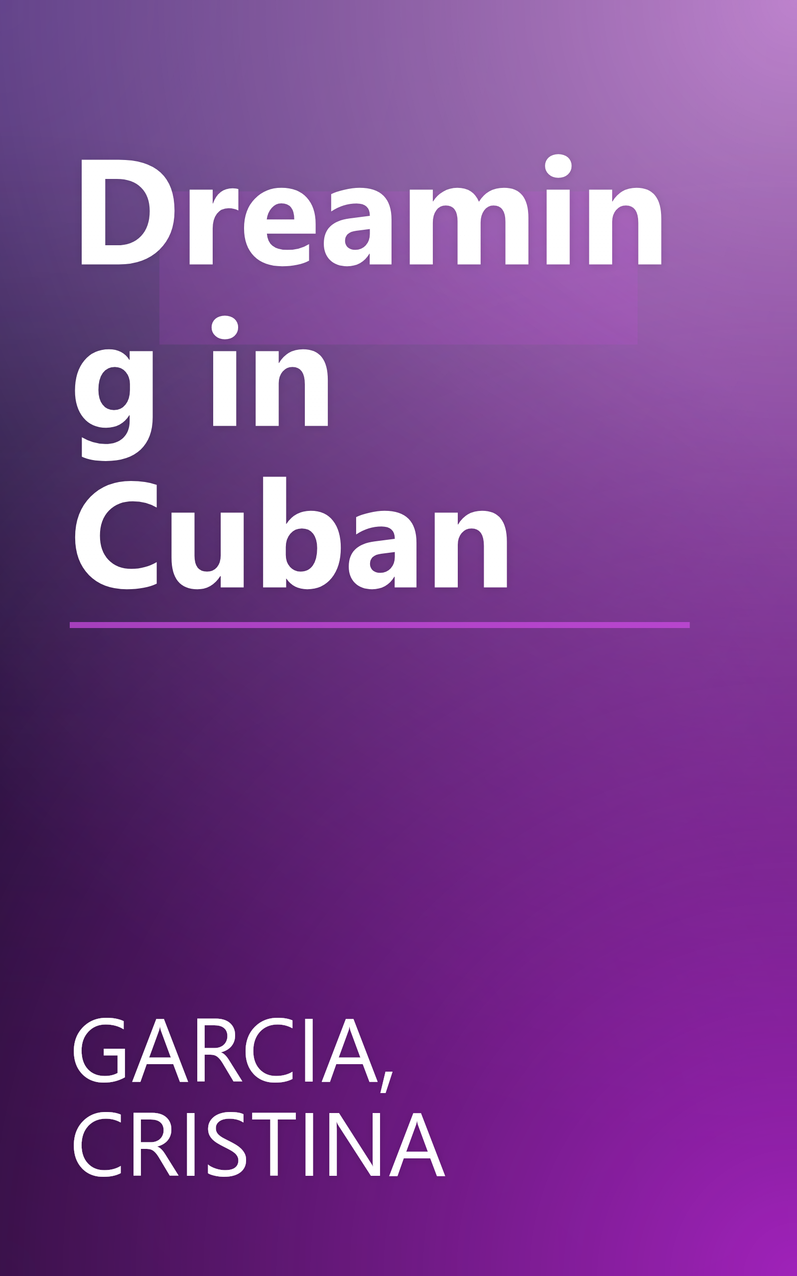 Dreaming in Cuban book cover