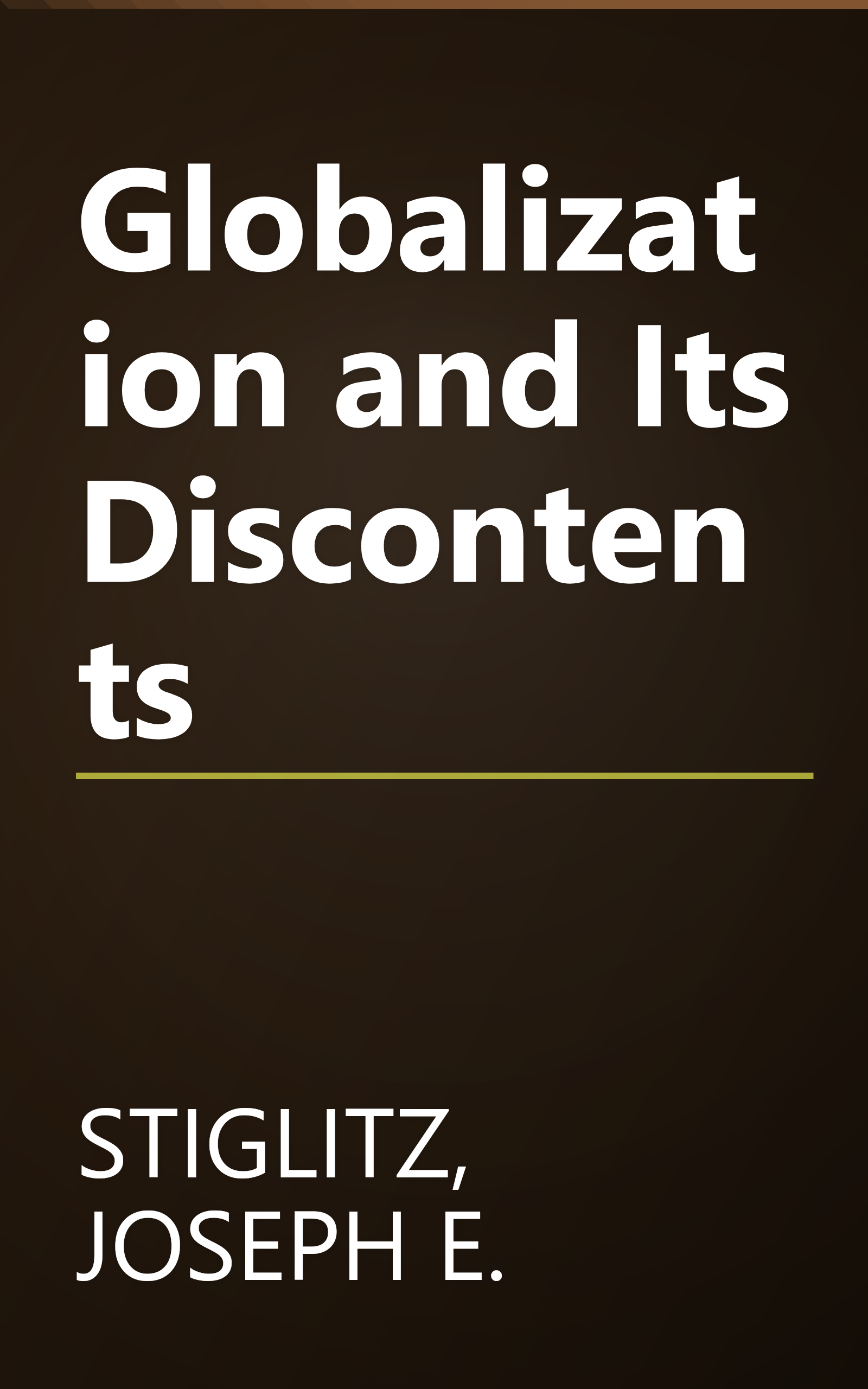 Globalization and Its Discontents book cover