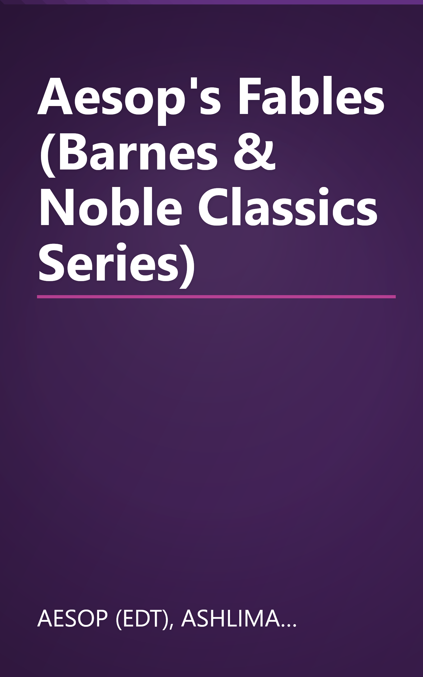 Aesop's Fables (Barnes & Noble Classics Series) book cover