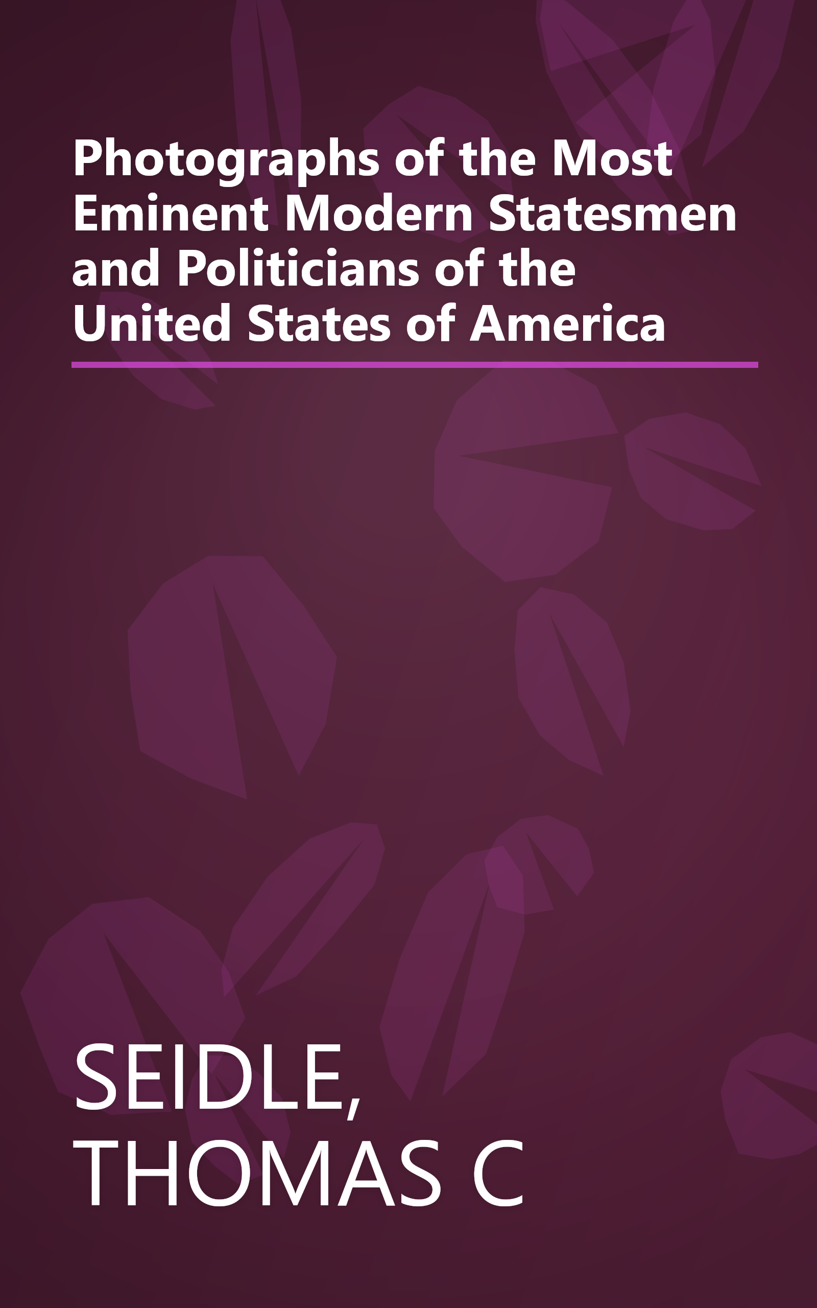 Photographs of the Most Eminent Modern Statesmen and Politicians of the United States of America book cover