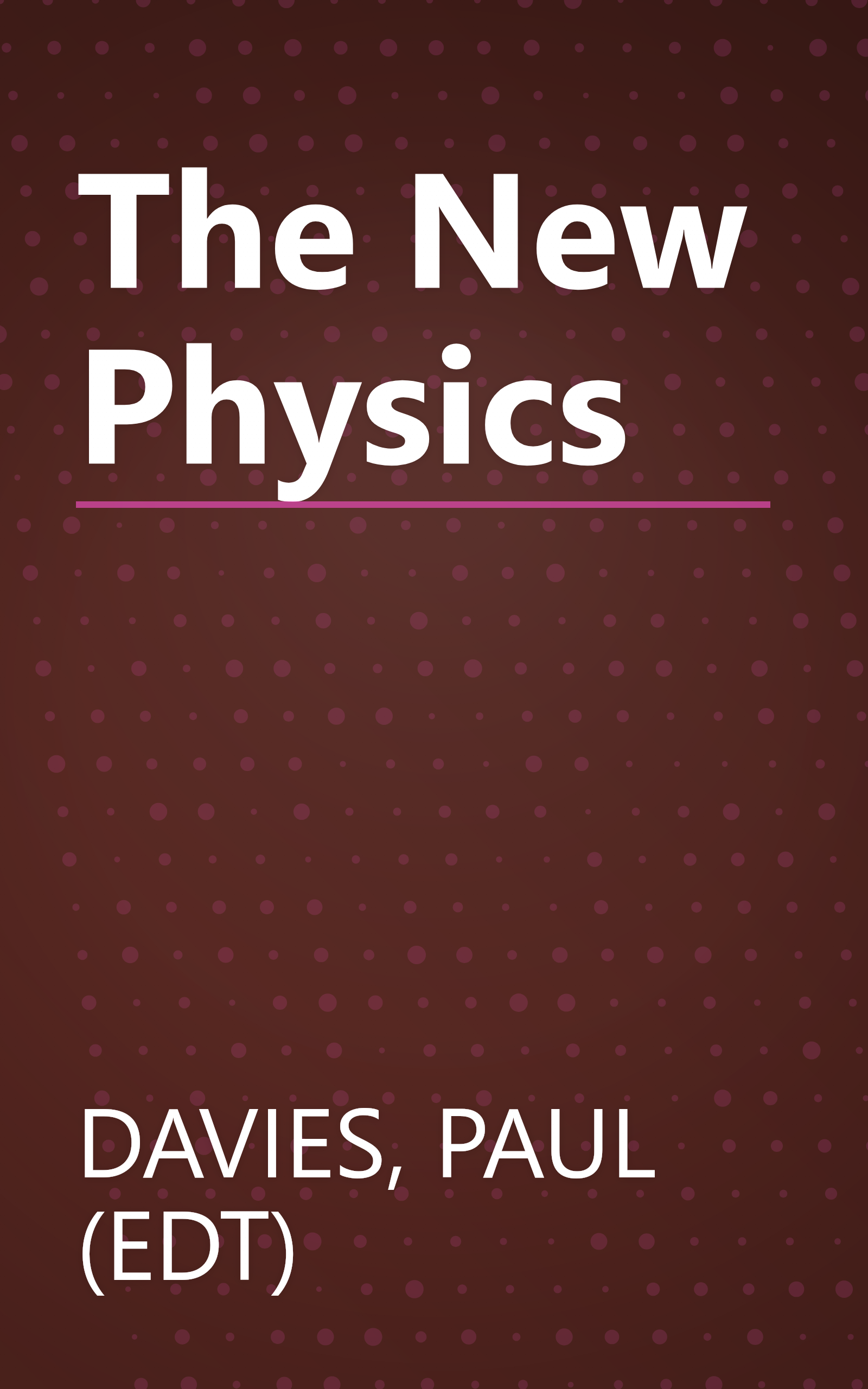 The New Physics book cover