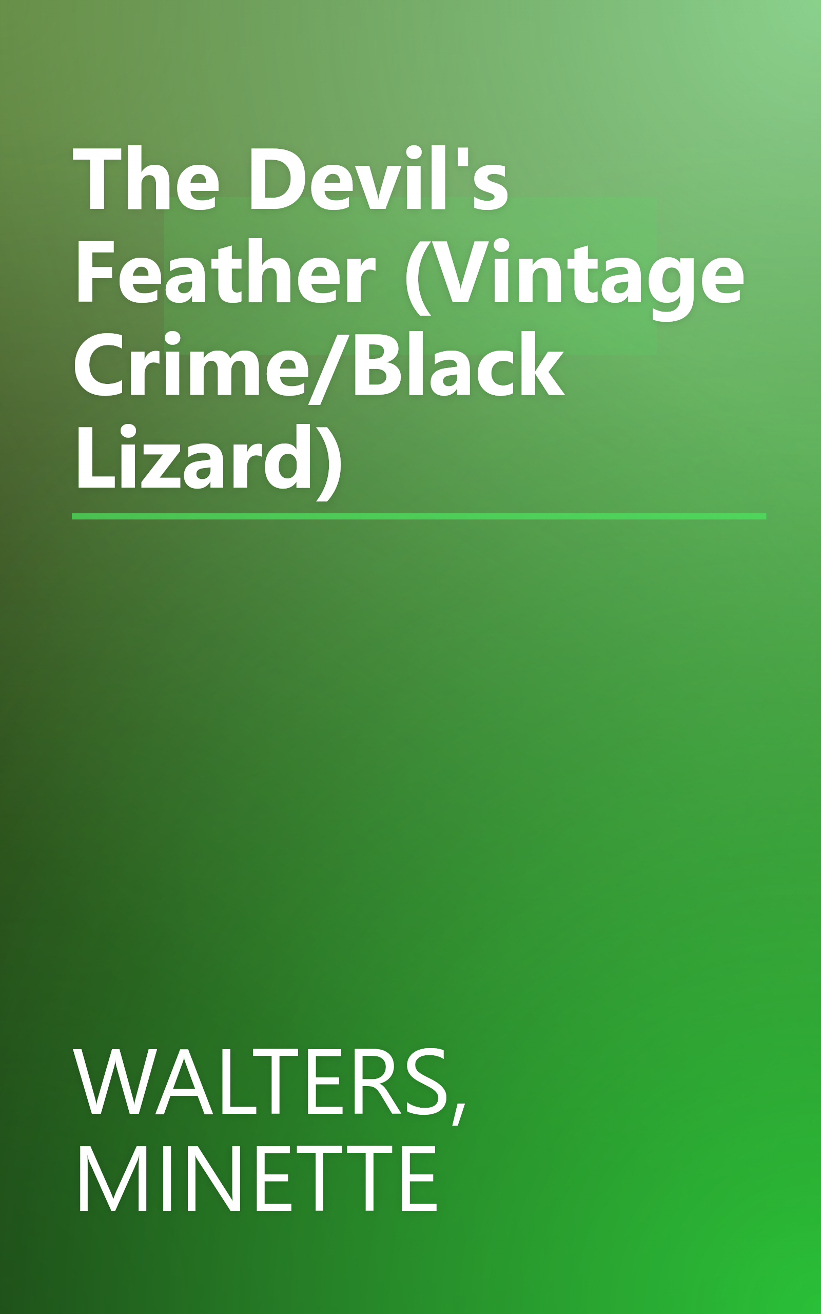 The Devil's Feather (Vintage Crime/Black Lizard) book cover