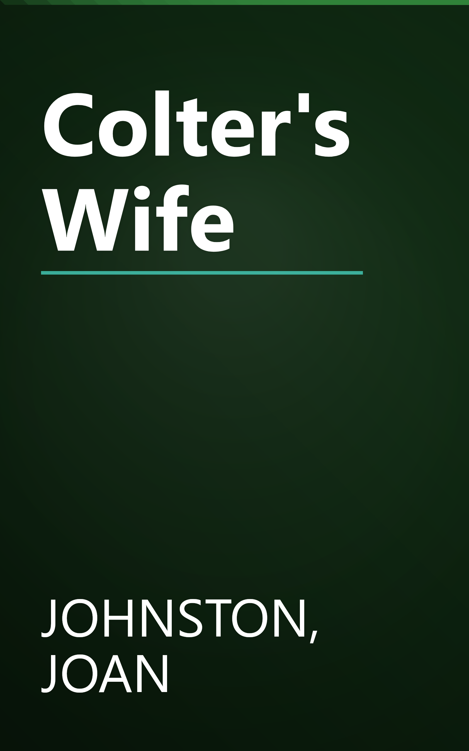 Colter's Wife book cover