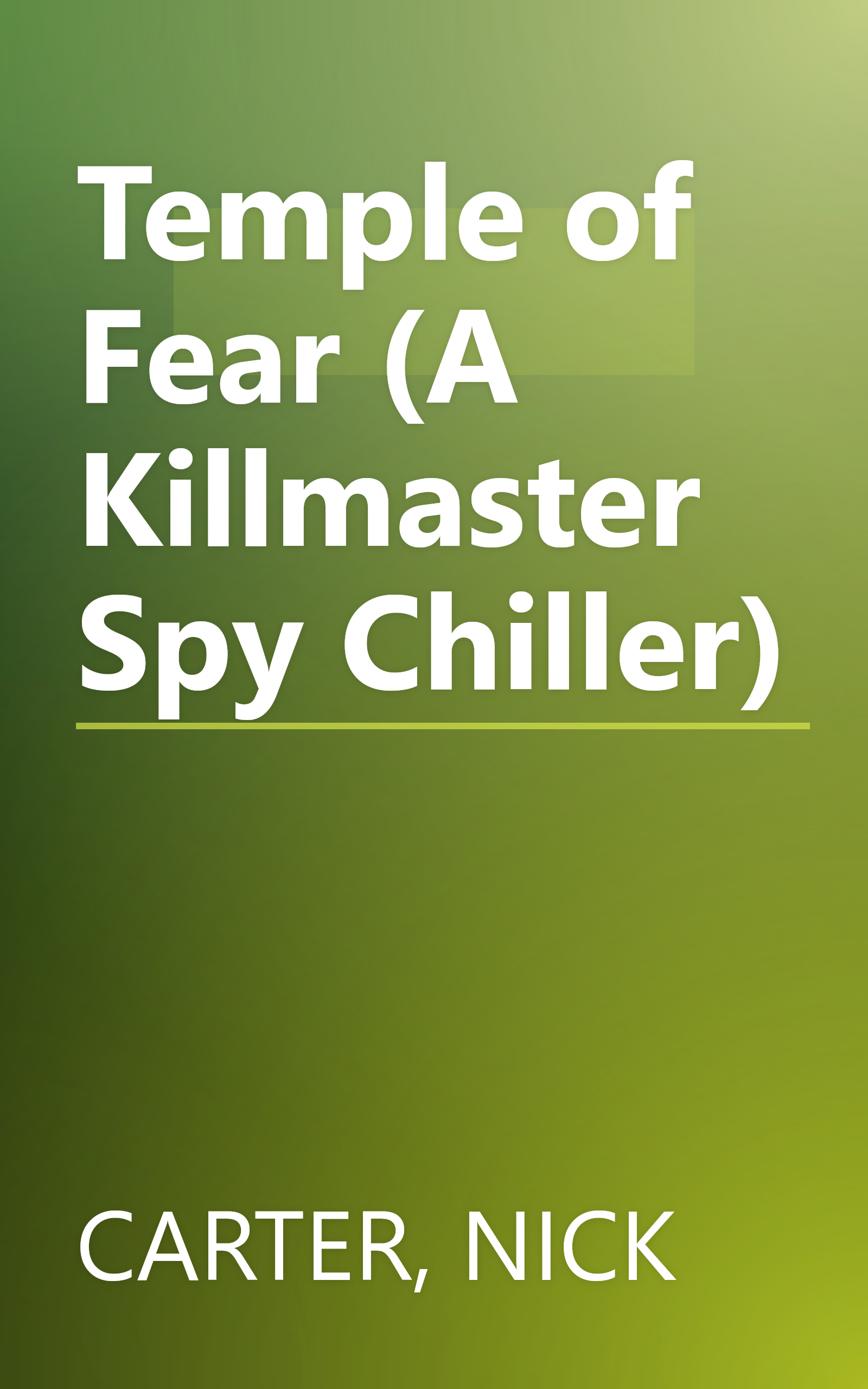 Temple of Fear (A Killmaster Spy Chiller) book cover