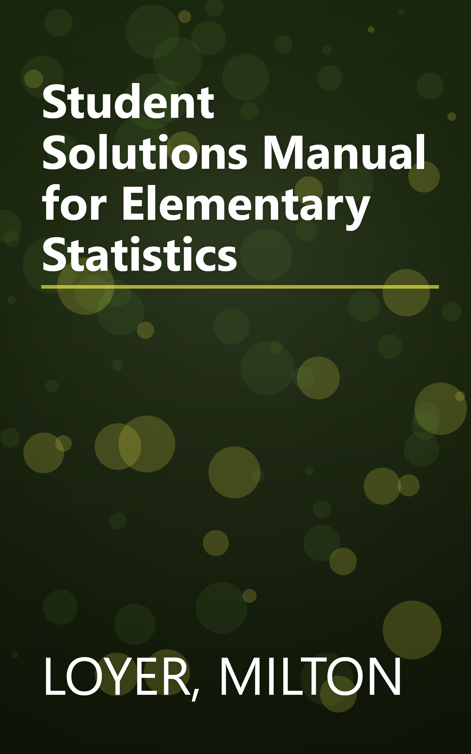Student Solutions Manual for Elementary Statistics book cover