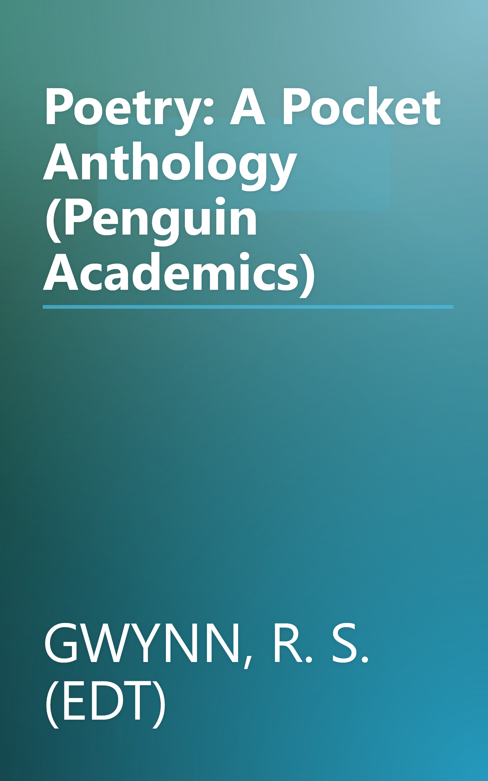 Poetry: A Pocket Anthology (Penguin Academics) book cover