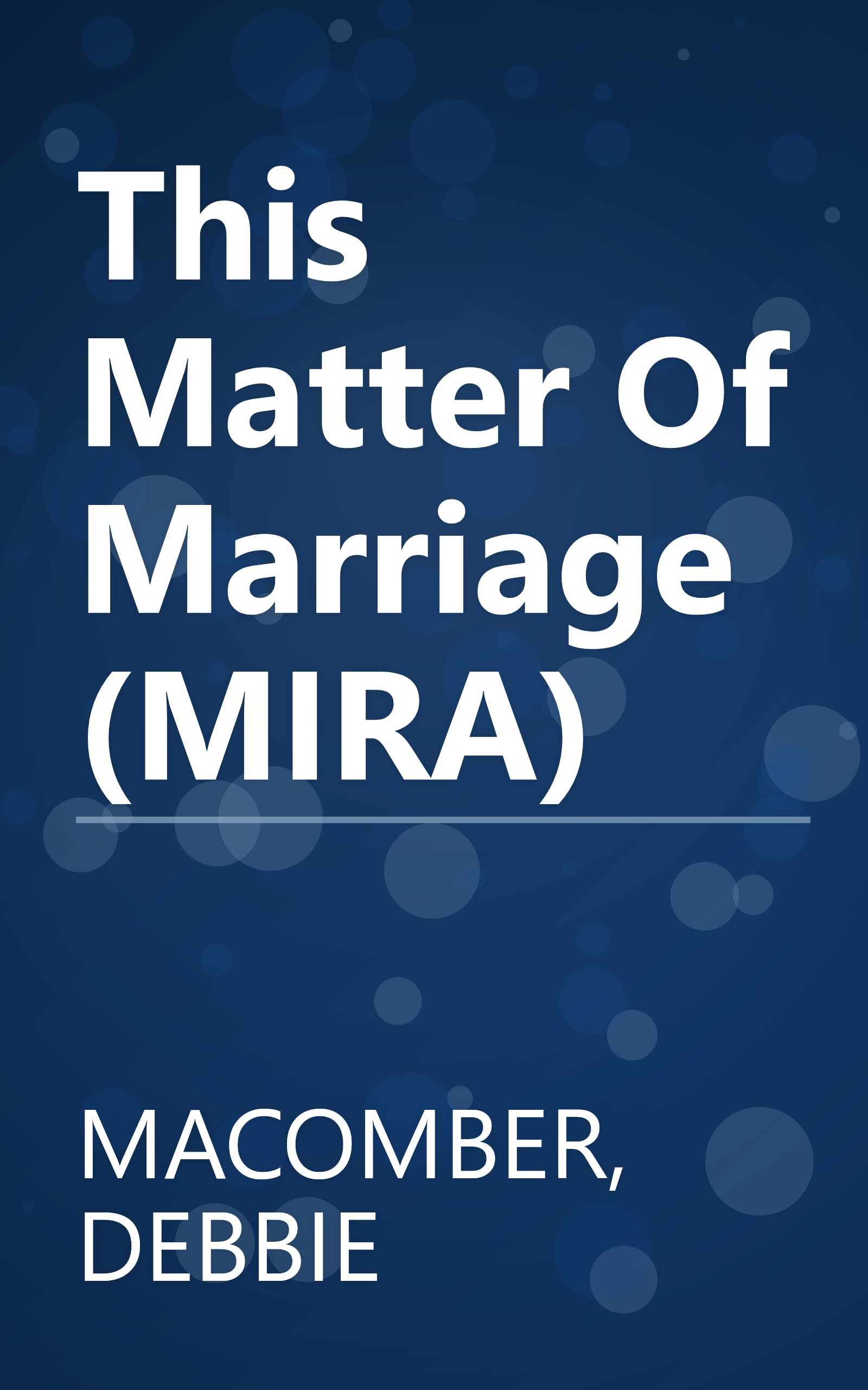 This Matter Of Marriage (MIRA) book cover