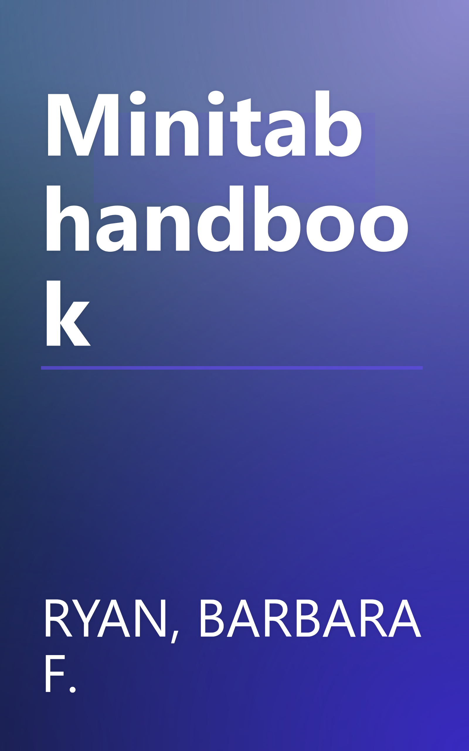 Minitab handbook book cover