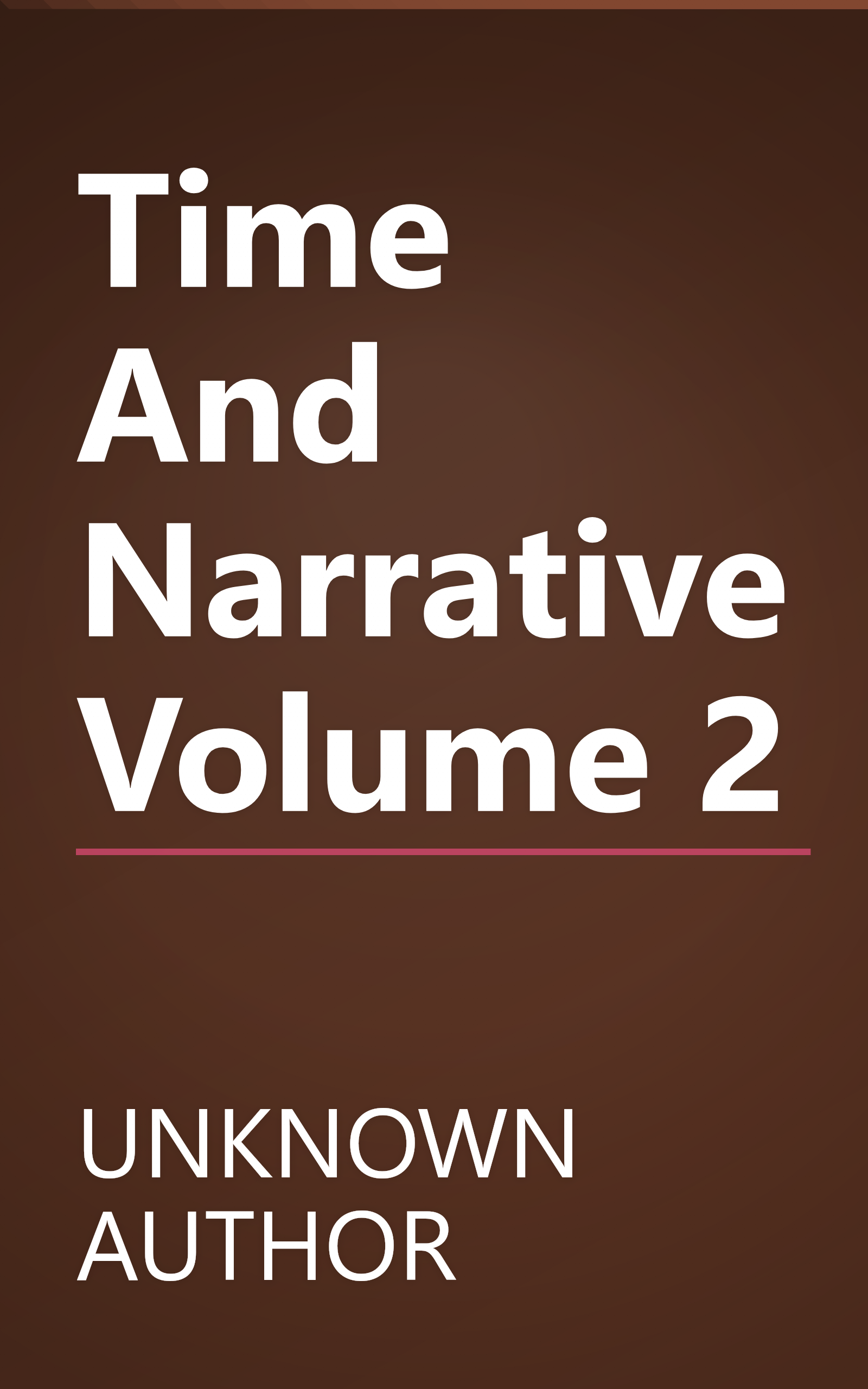 Time And Narrative Volume 2 book cover