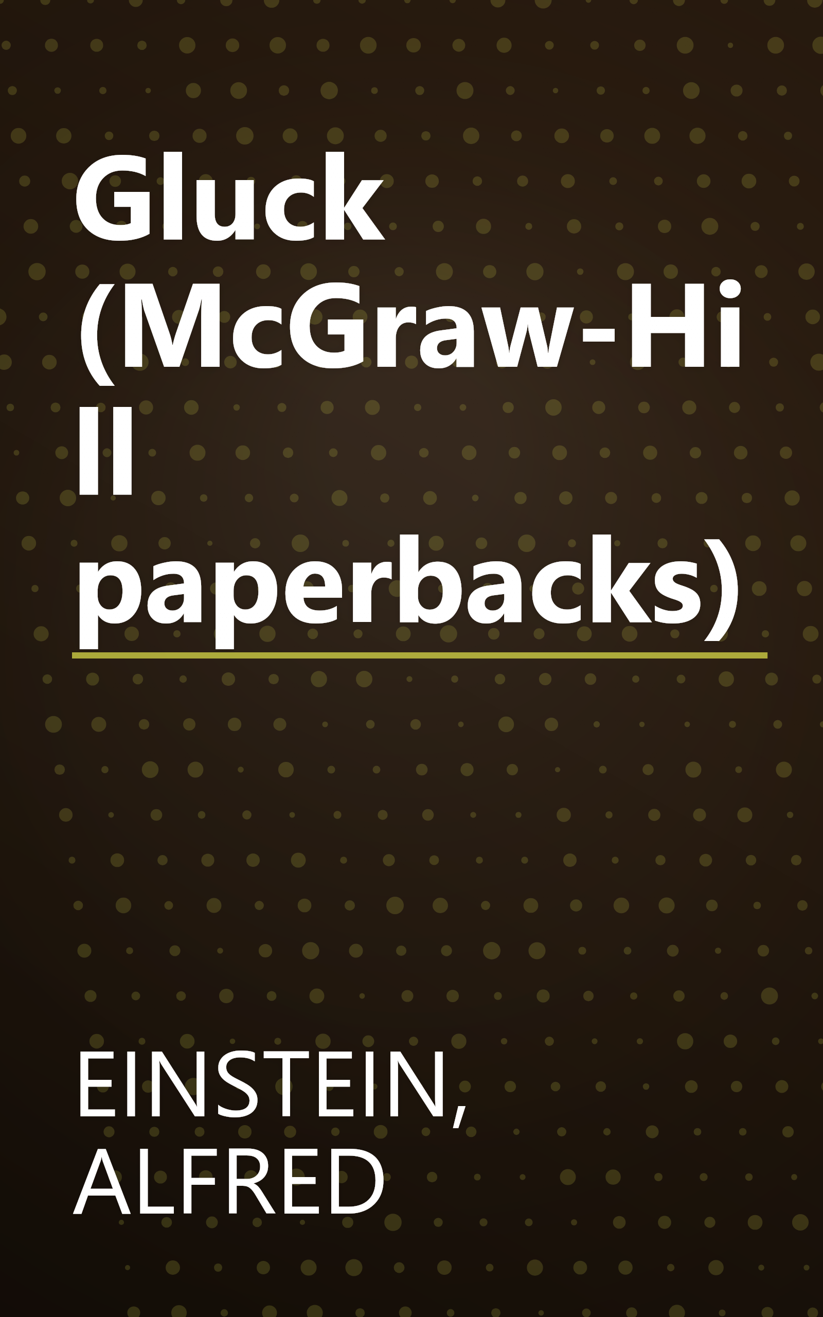 Gluck (McGraw-Hill paperbacks) book cover
