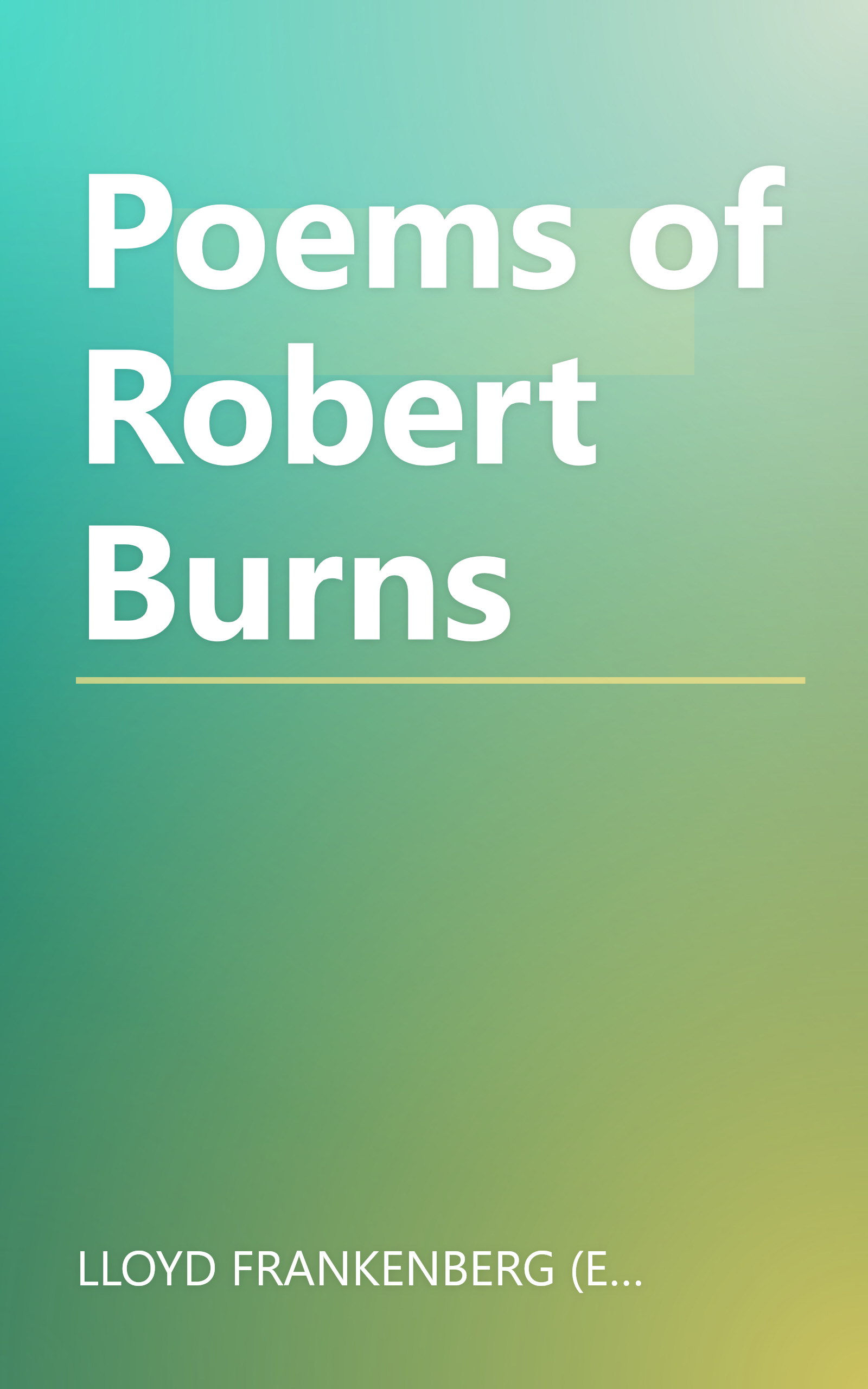 Poems of Robert Burns book cover