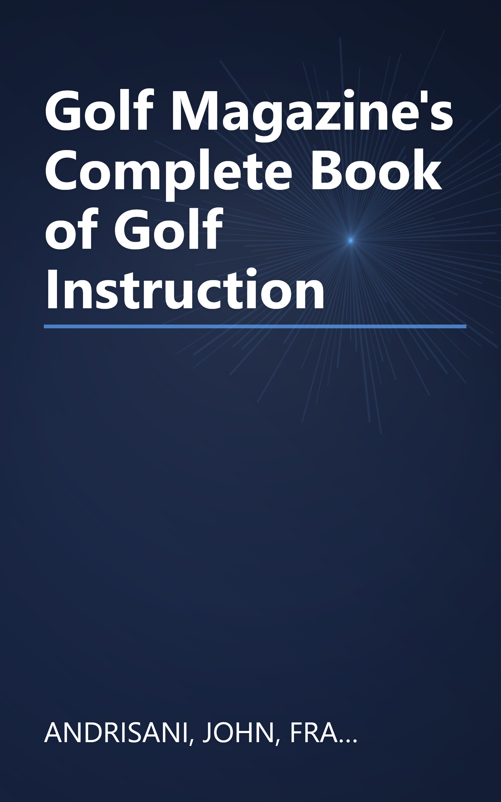 Golf Magazine's Complete Book of Golf Instruction book cover