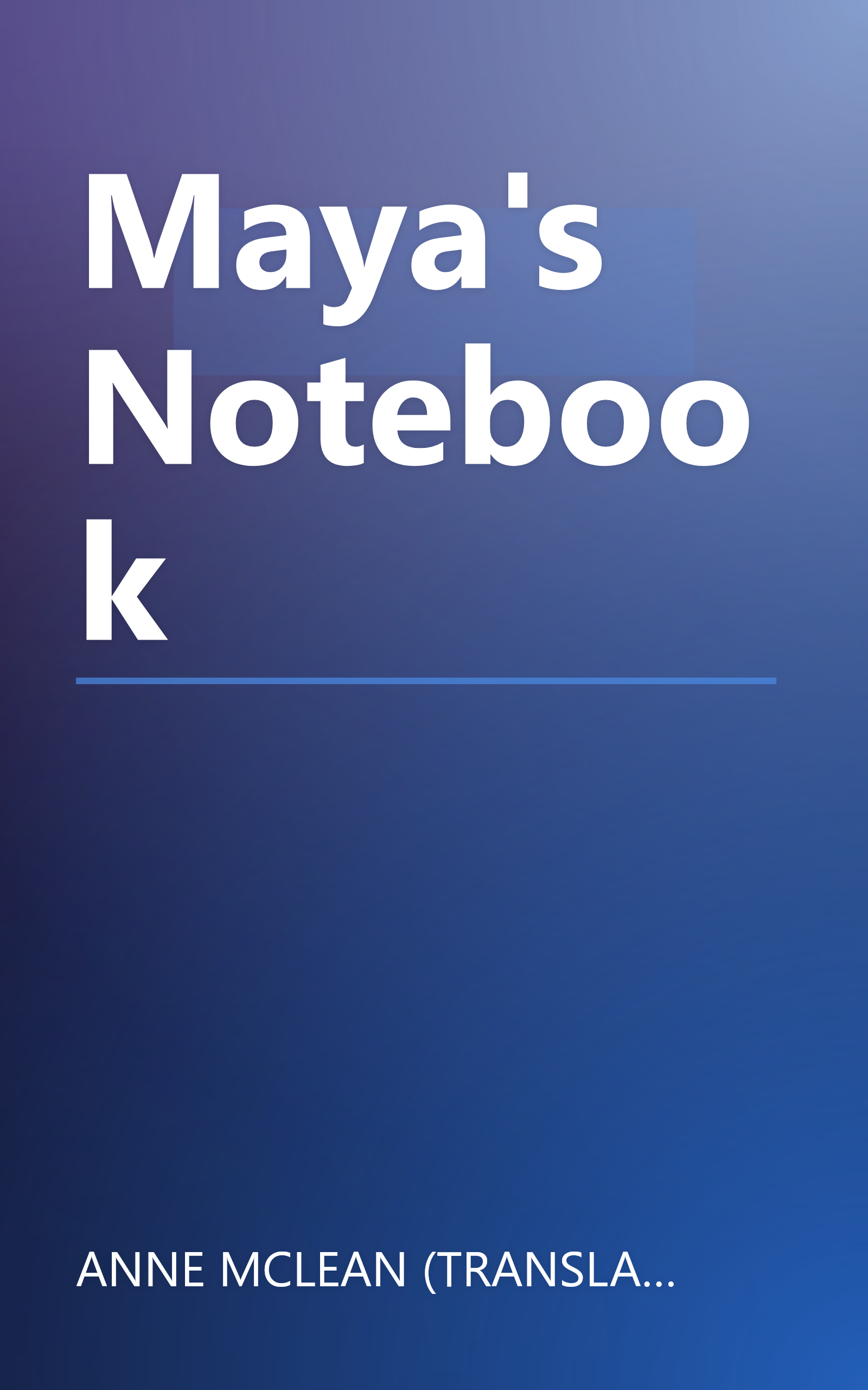Maya's Notebook book cover