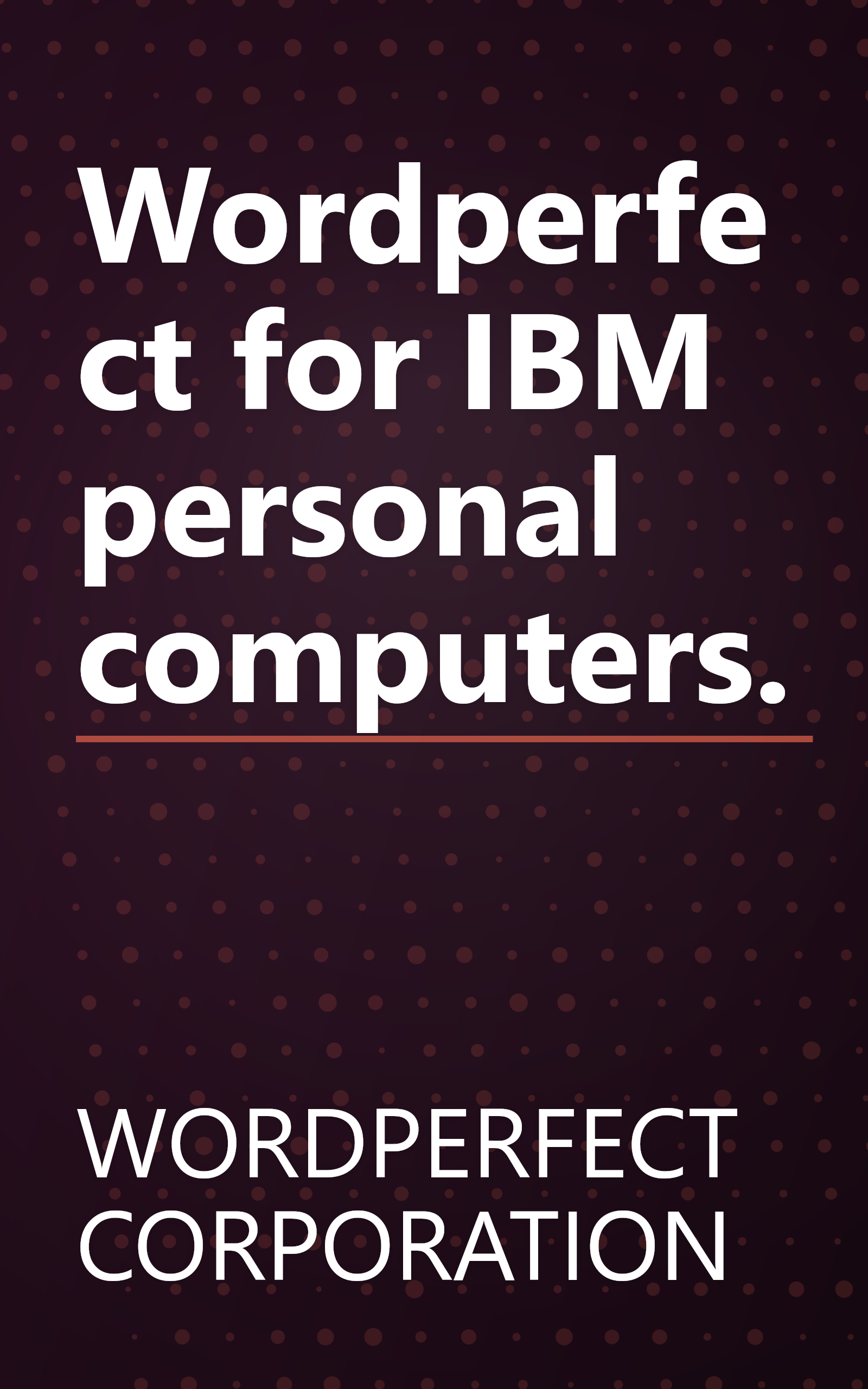 Wordperfect for IBM personal computers. book cover