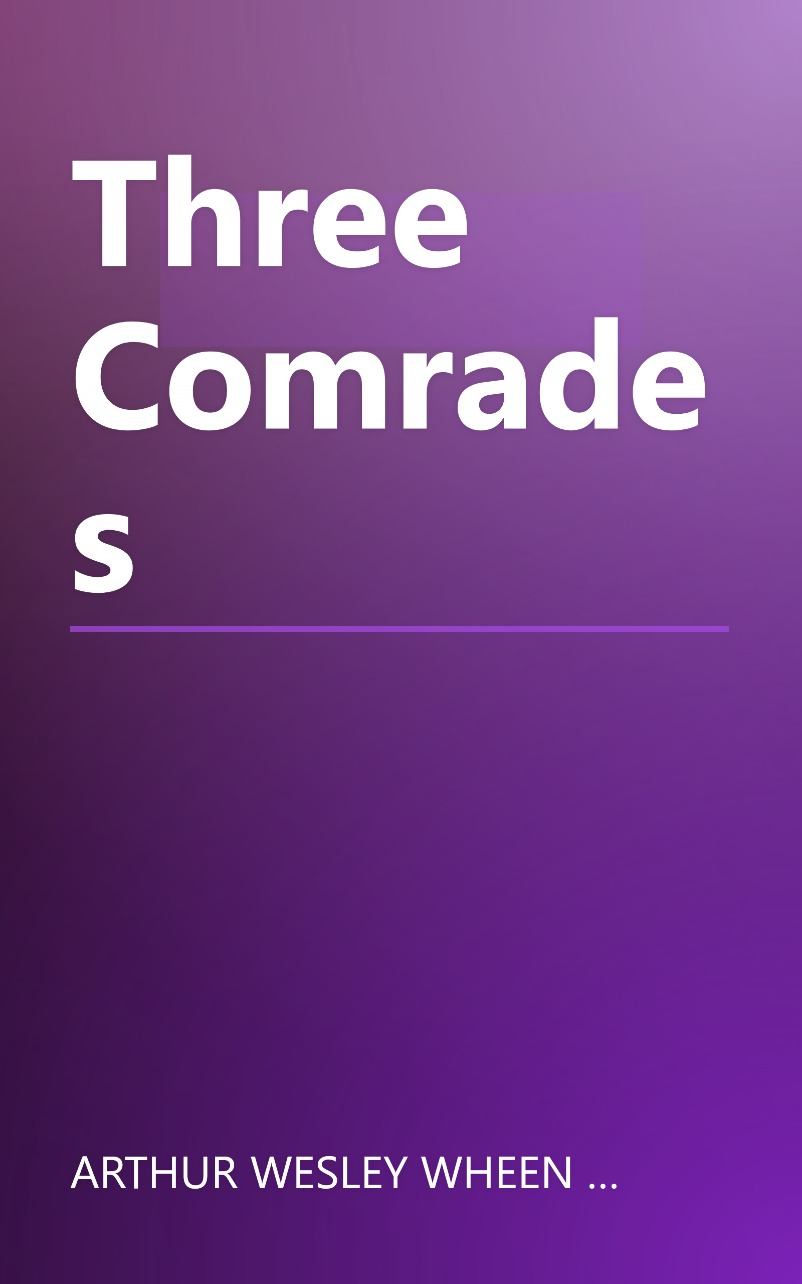 Three Comrades book cover