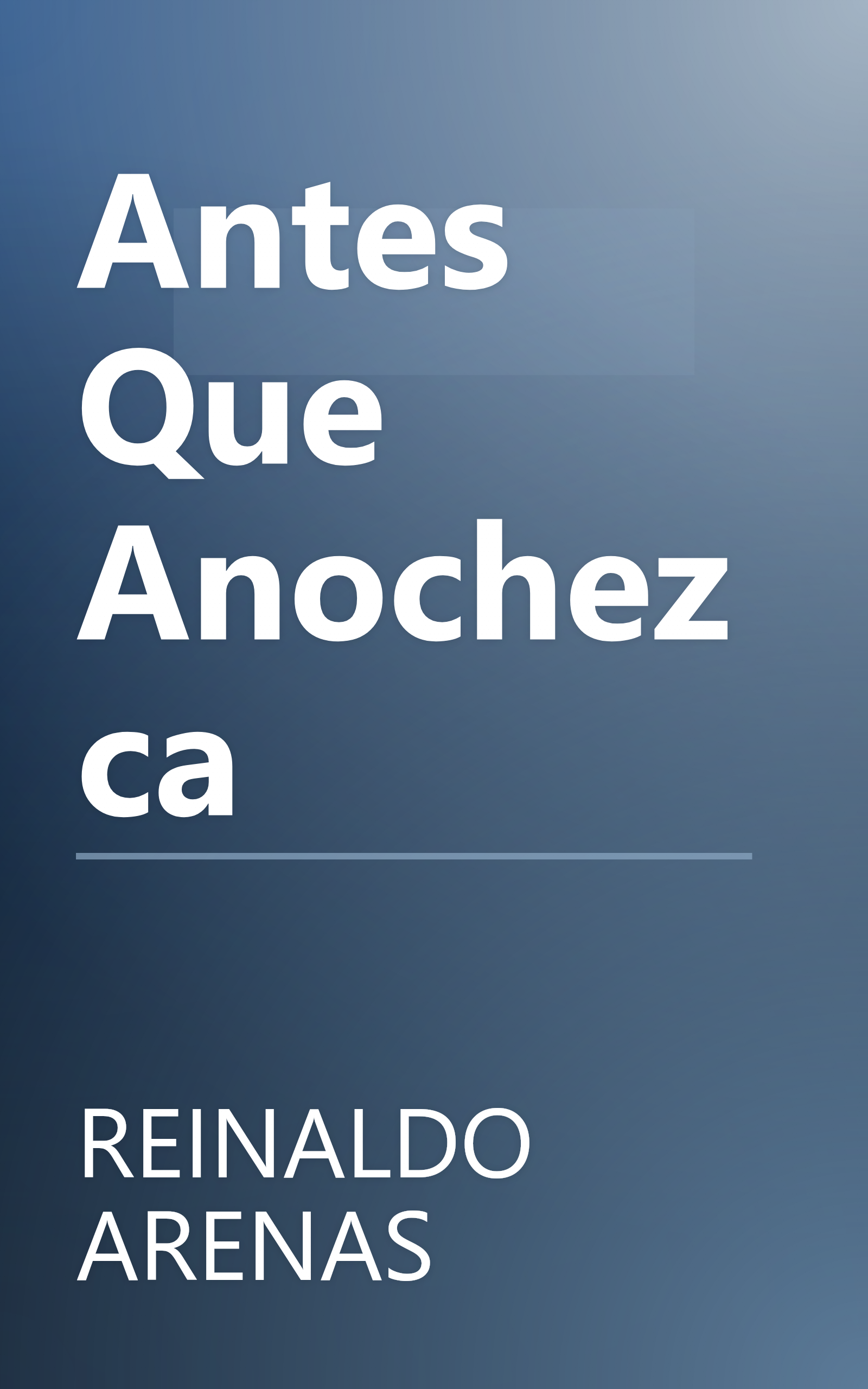 Antes Que Anochezca book cover