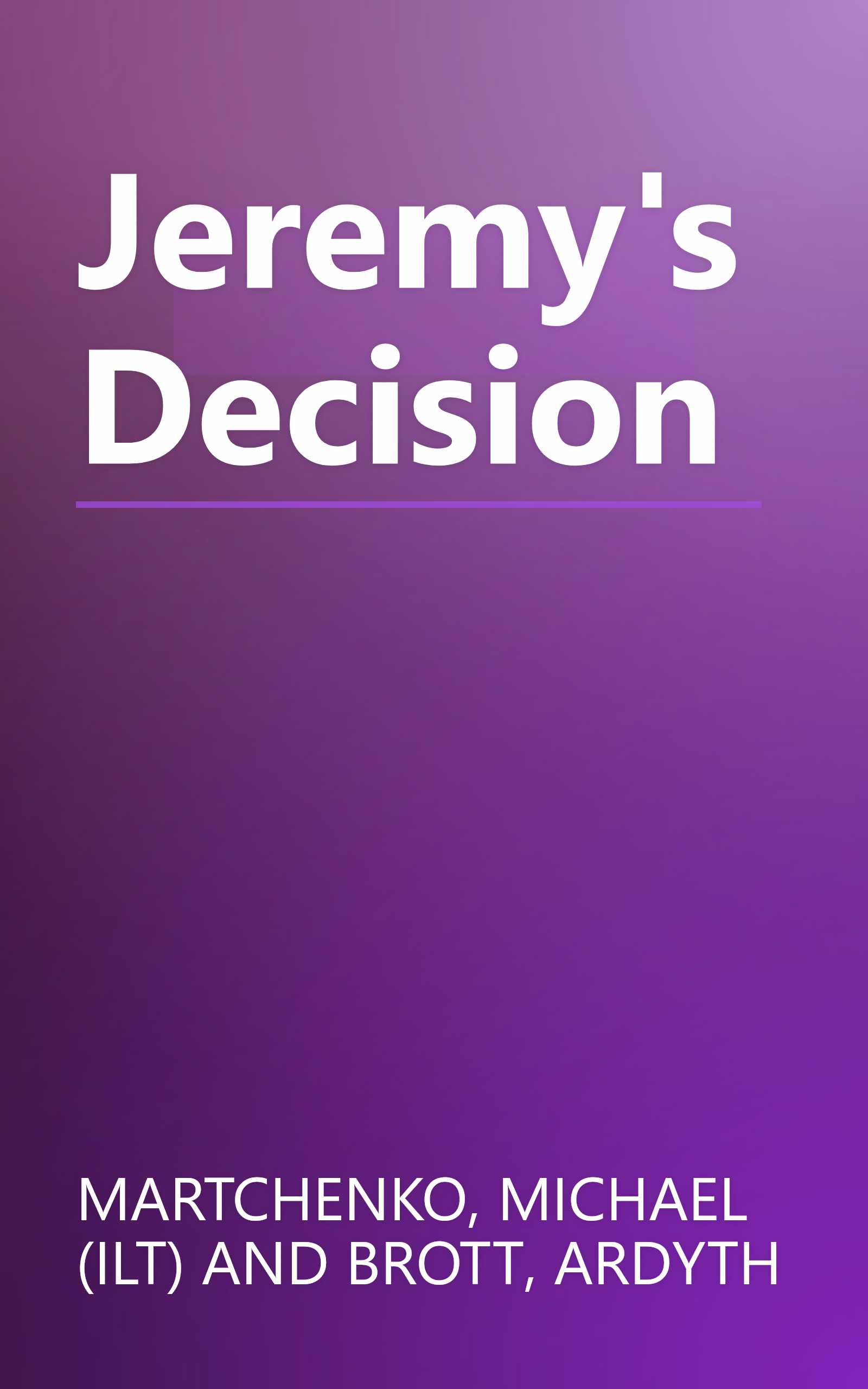 Jeremy's Decision book cover