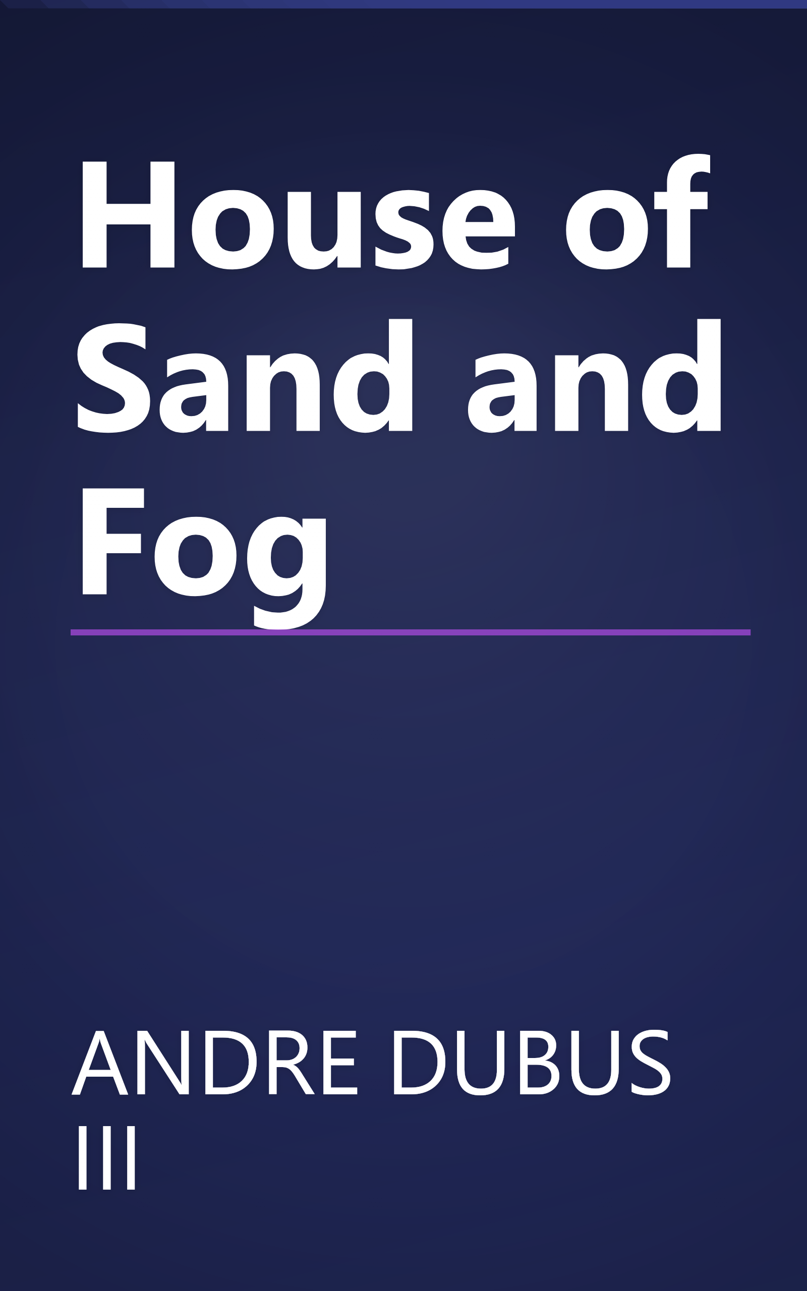 House of Sand and Fog book cover