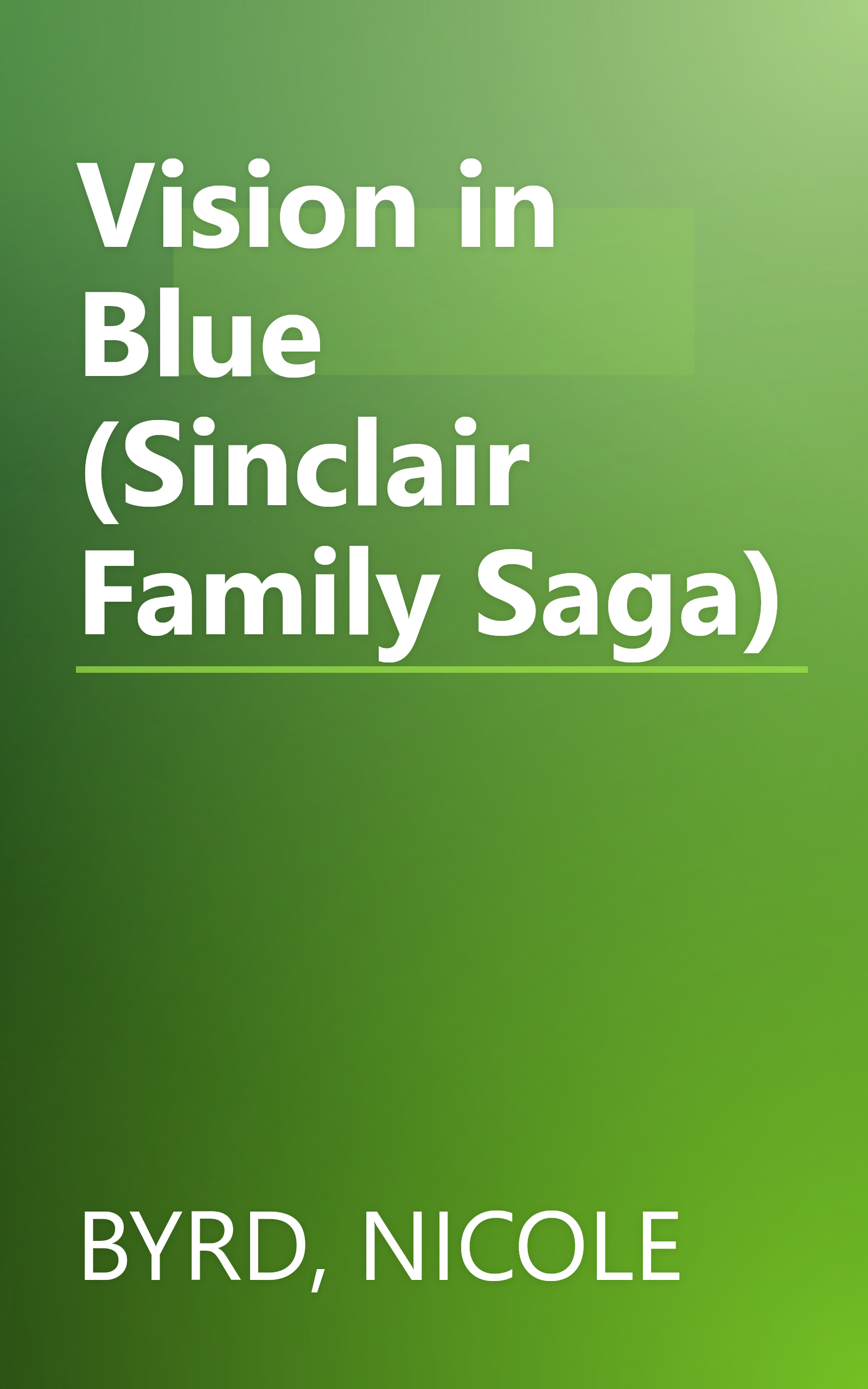 Vision in Blue (Sinclair Family Saga) book cover