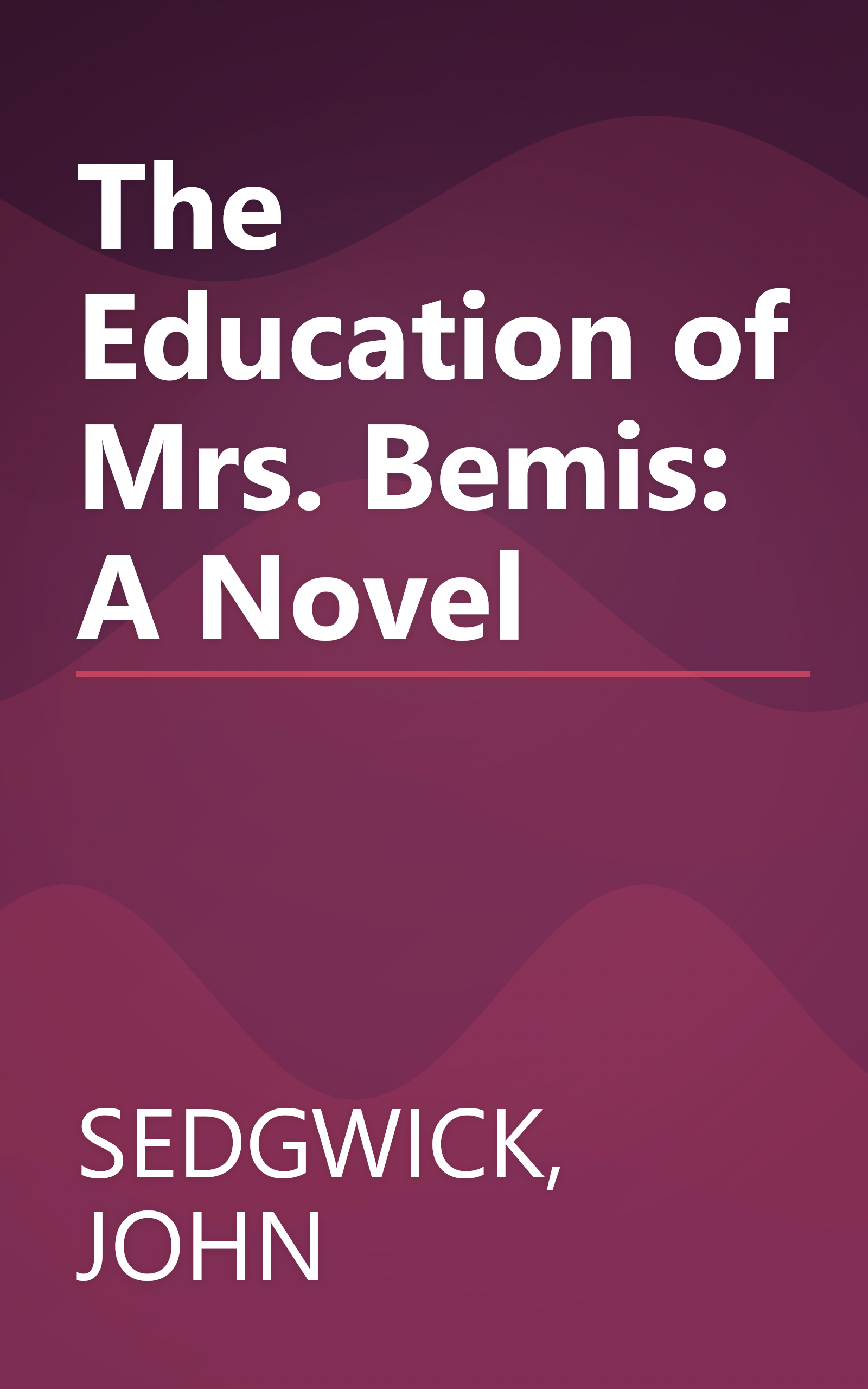The Education of Mrs. Bemis: A Novel book cover