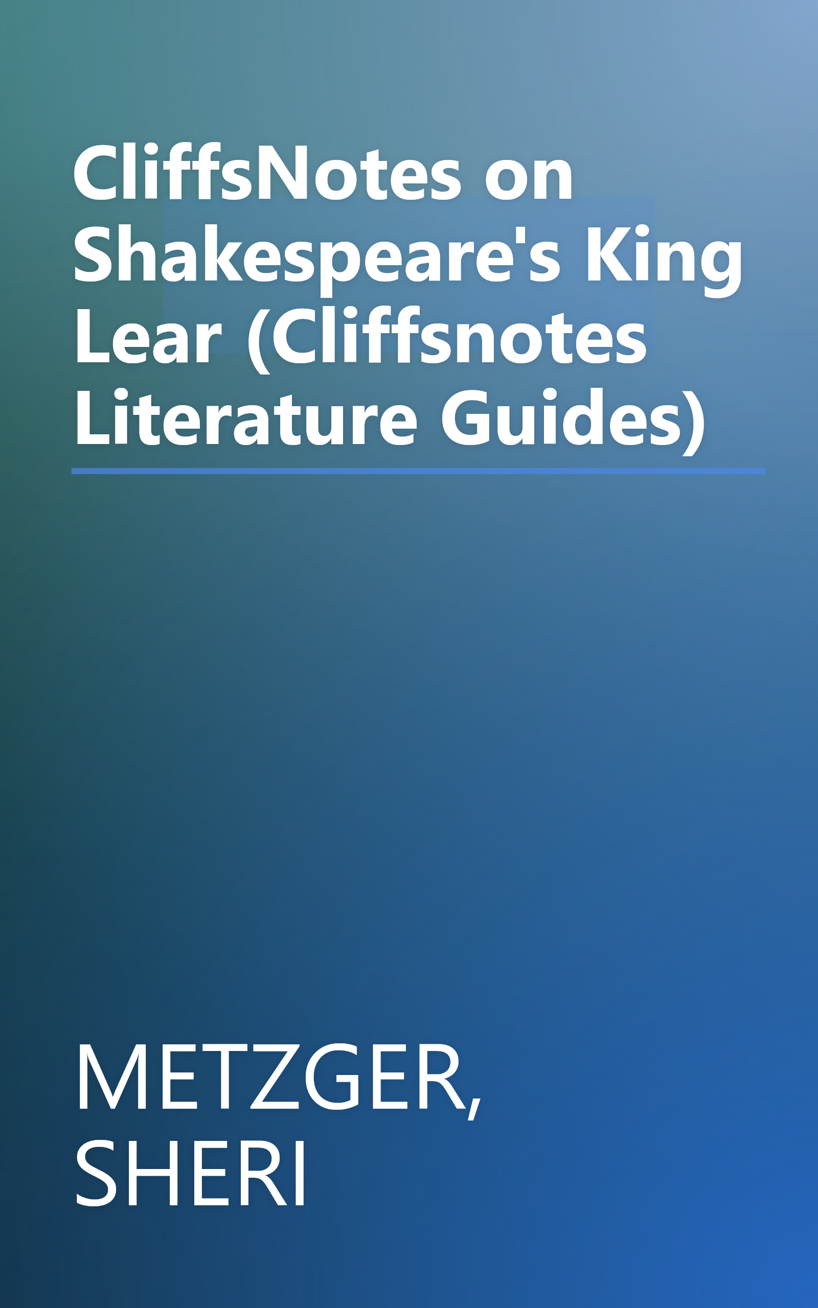 CliffsNotes on Shakespeare's King Lear (Cliffsnotes Literature Guides) book cover