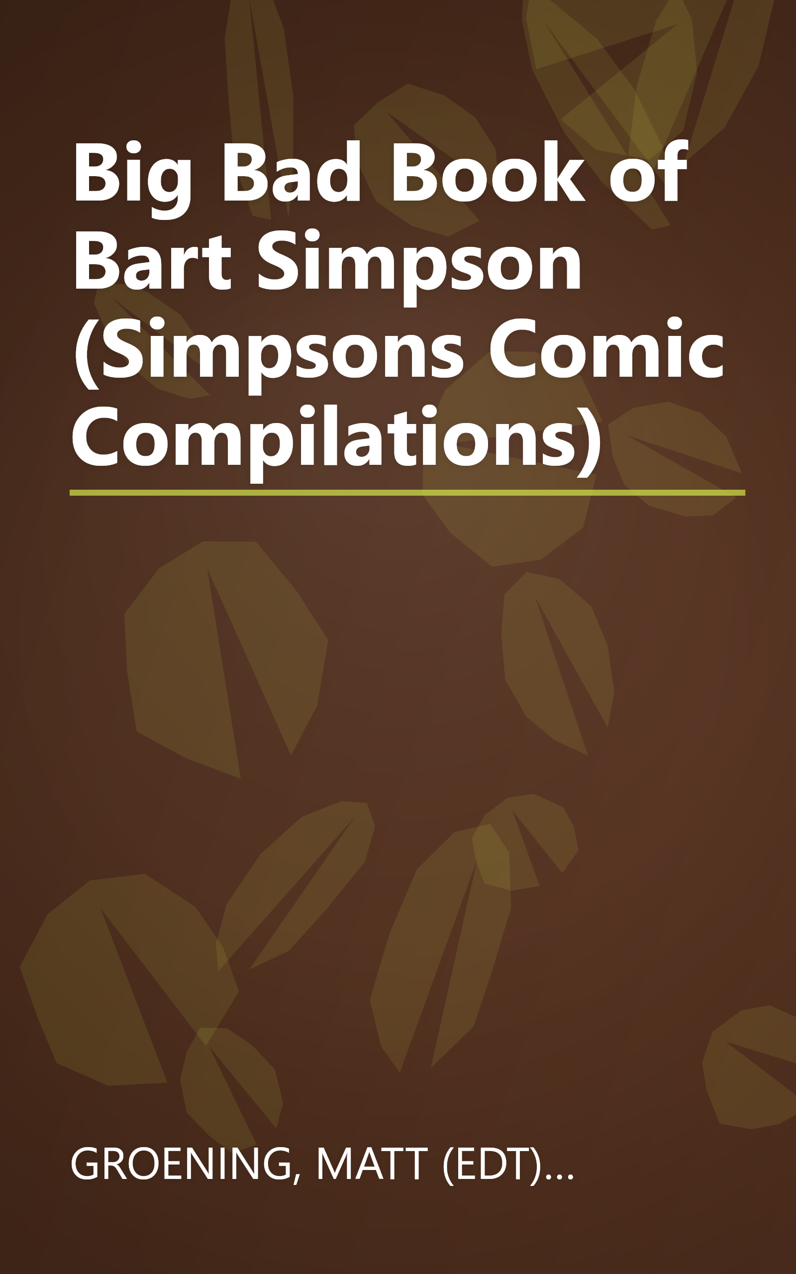 Big Bad Book of Bart Simpson (Simpsons Comic Compilations) book cover
