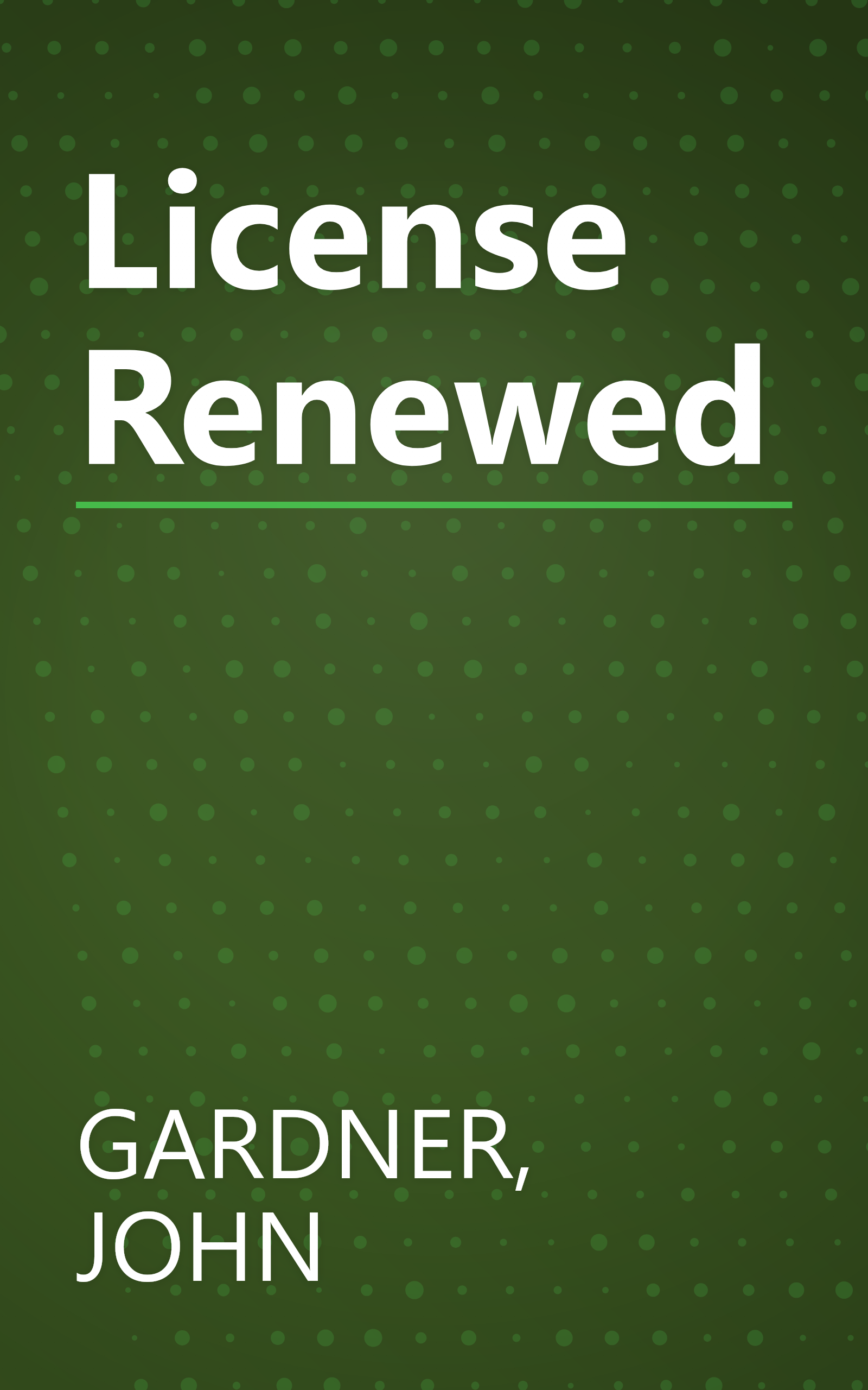 License Renewed book cover