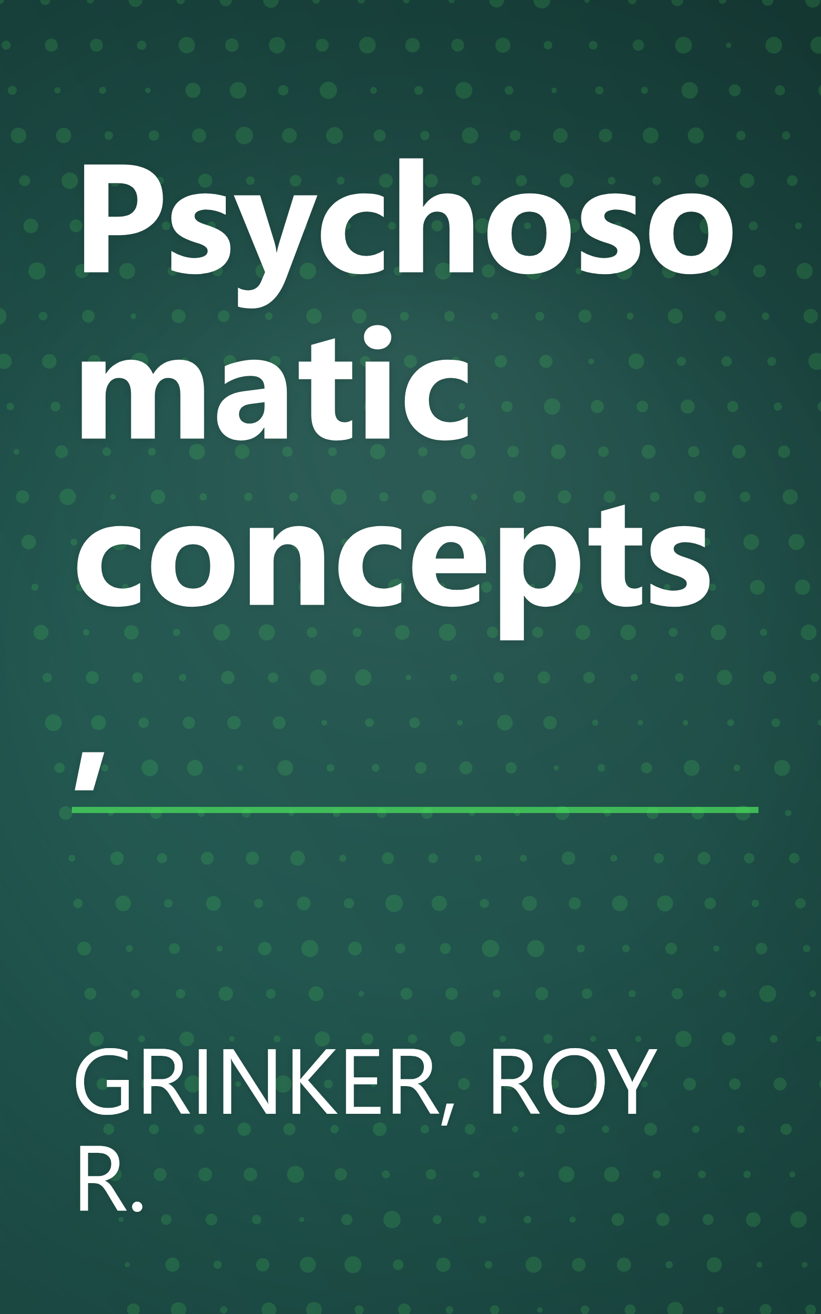 Psychosomatic concepts, book cover