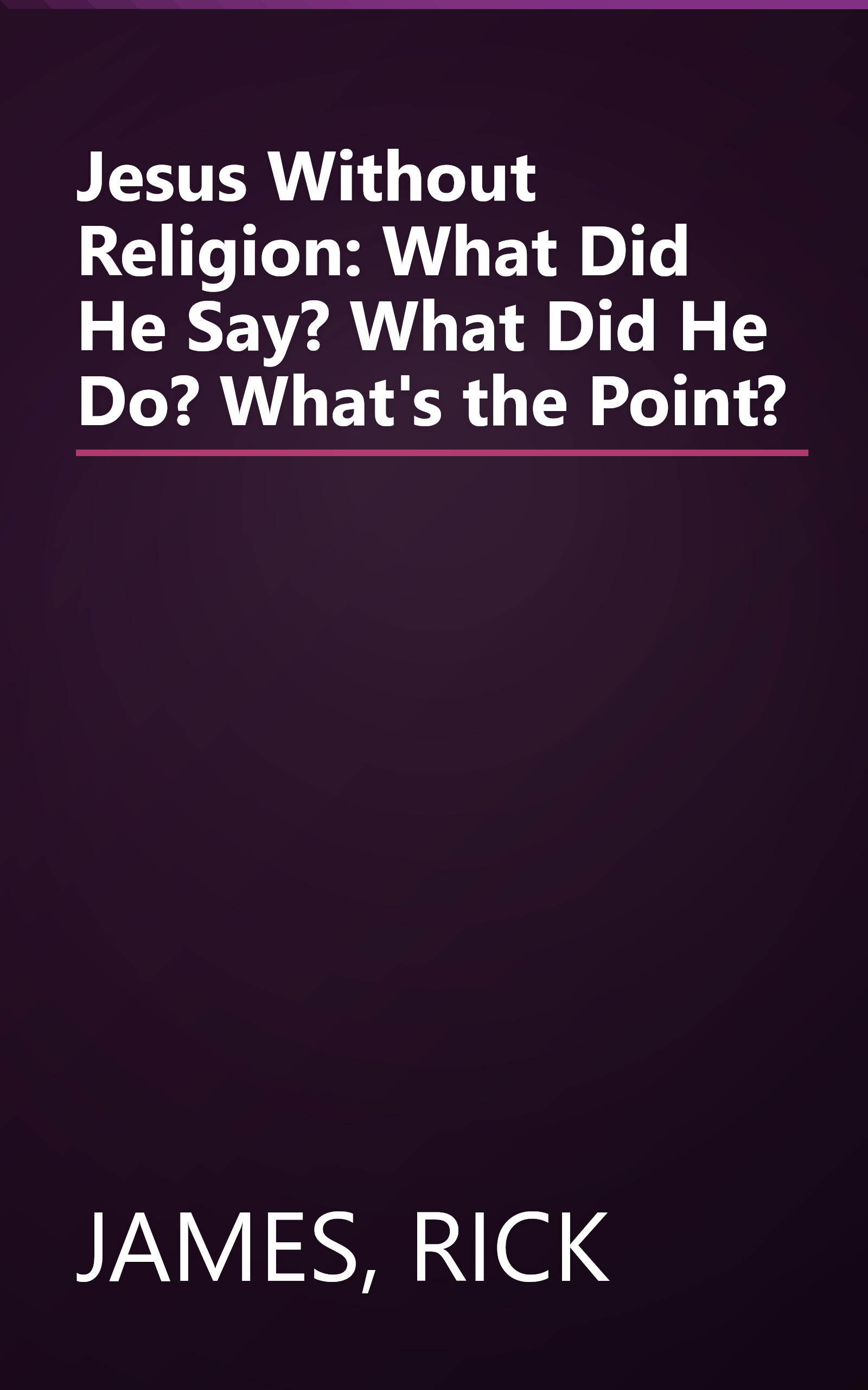 Jesus Without Religion: What Did He Say? What Did He Do? What's the Point? book cover