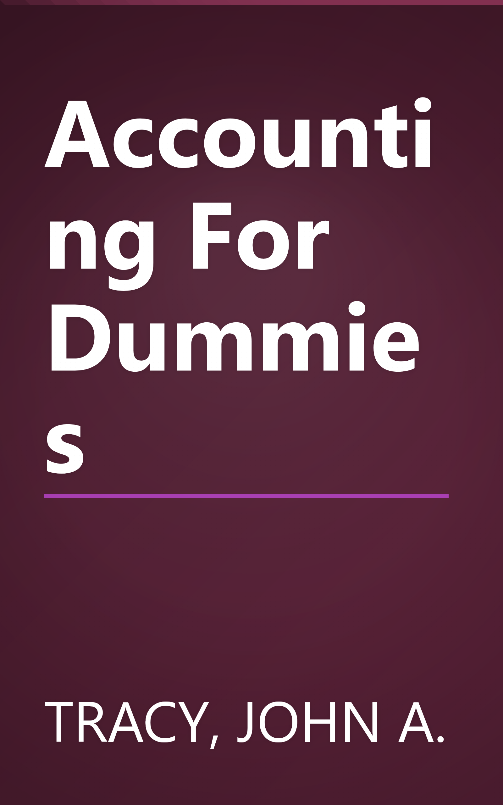 Accounting For Dummies book cover