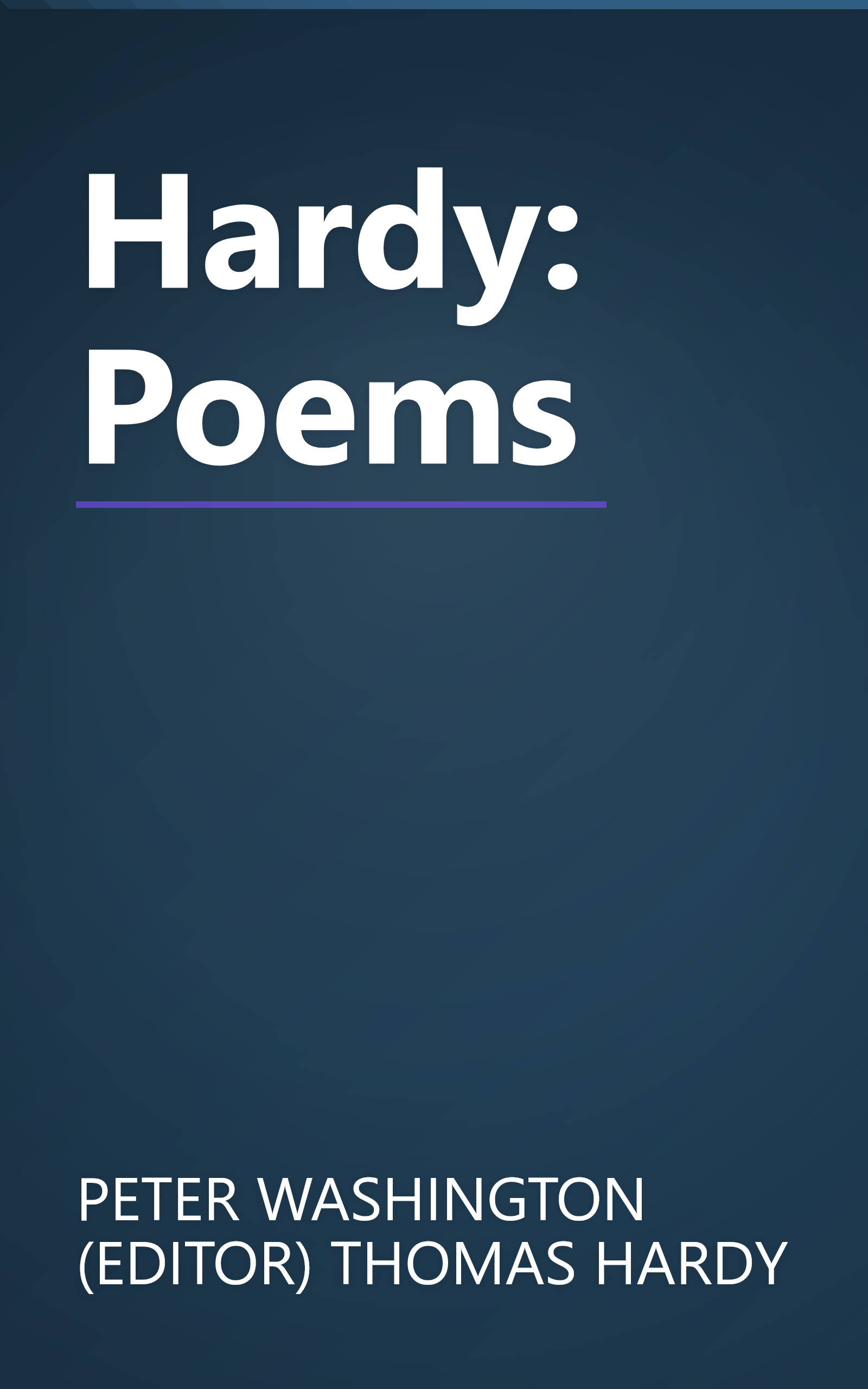 Hardy: Poems book cover