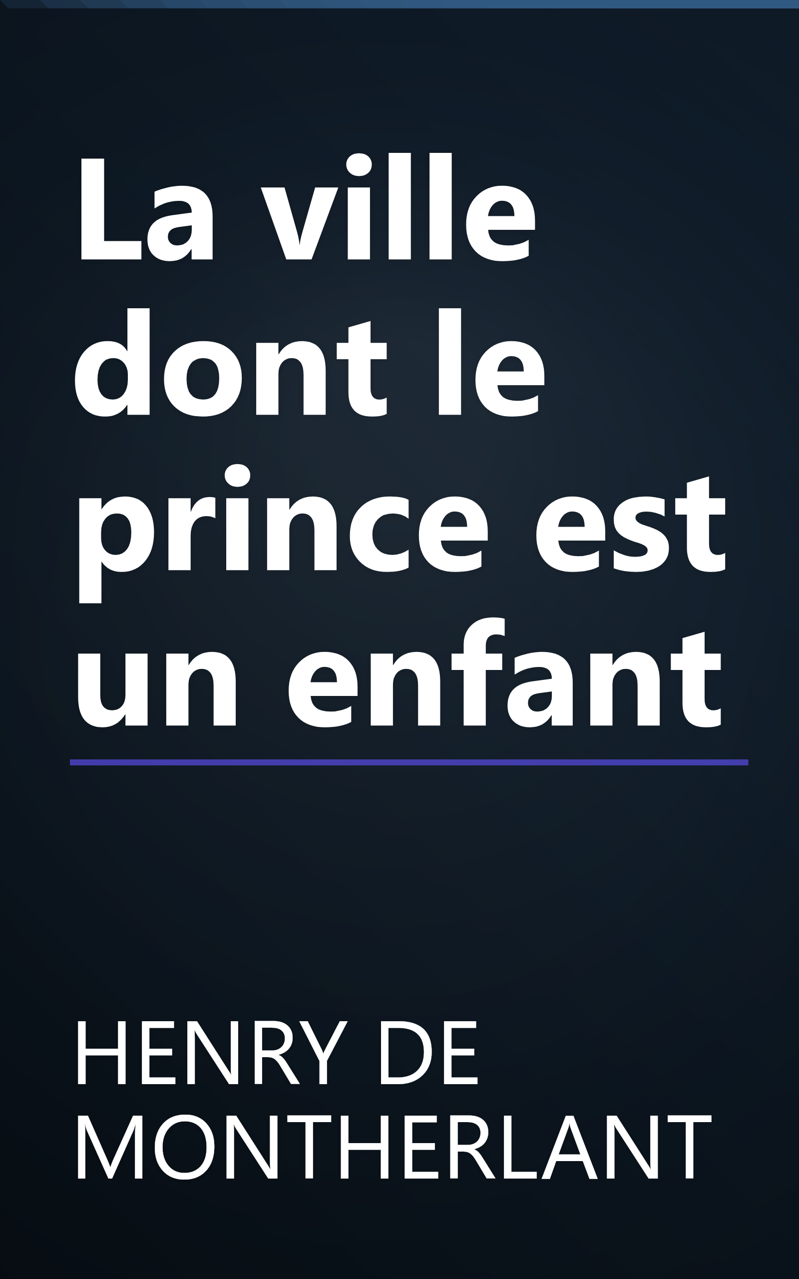La ville dont le prince est un enfant book cover