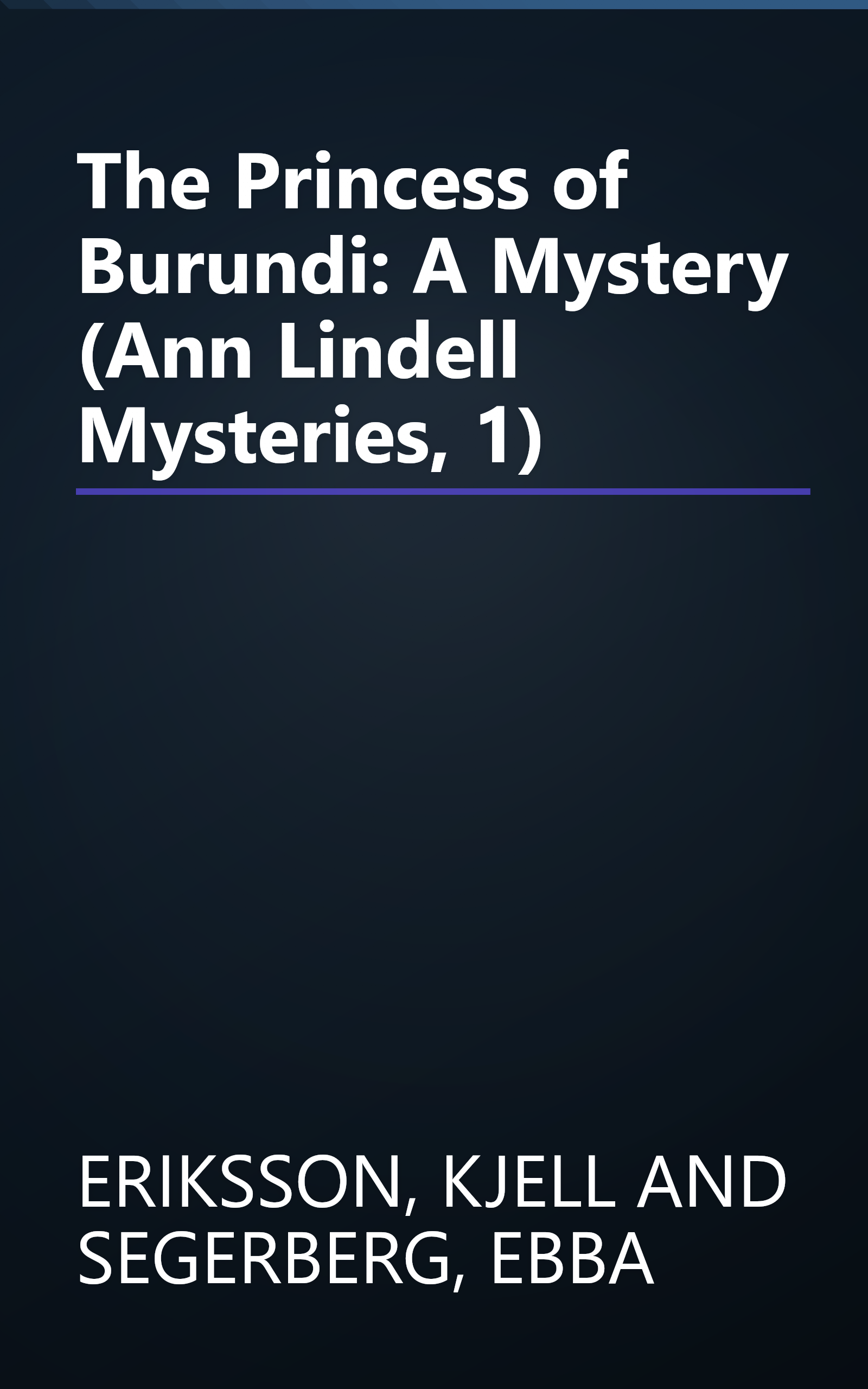 The Princess of Burundi: A Mystery (Ann Lindell Mysteries, 1) book cover