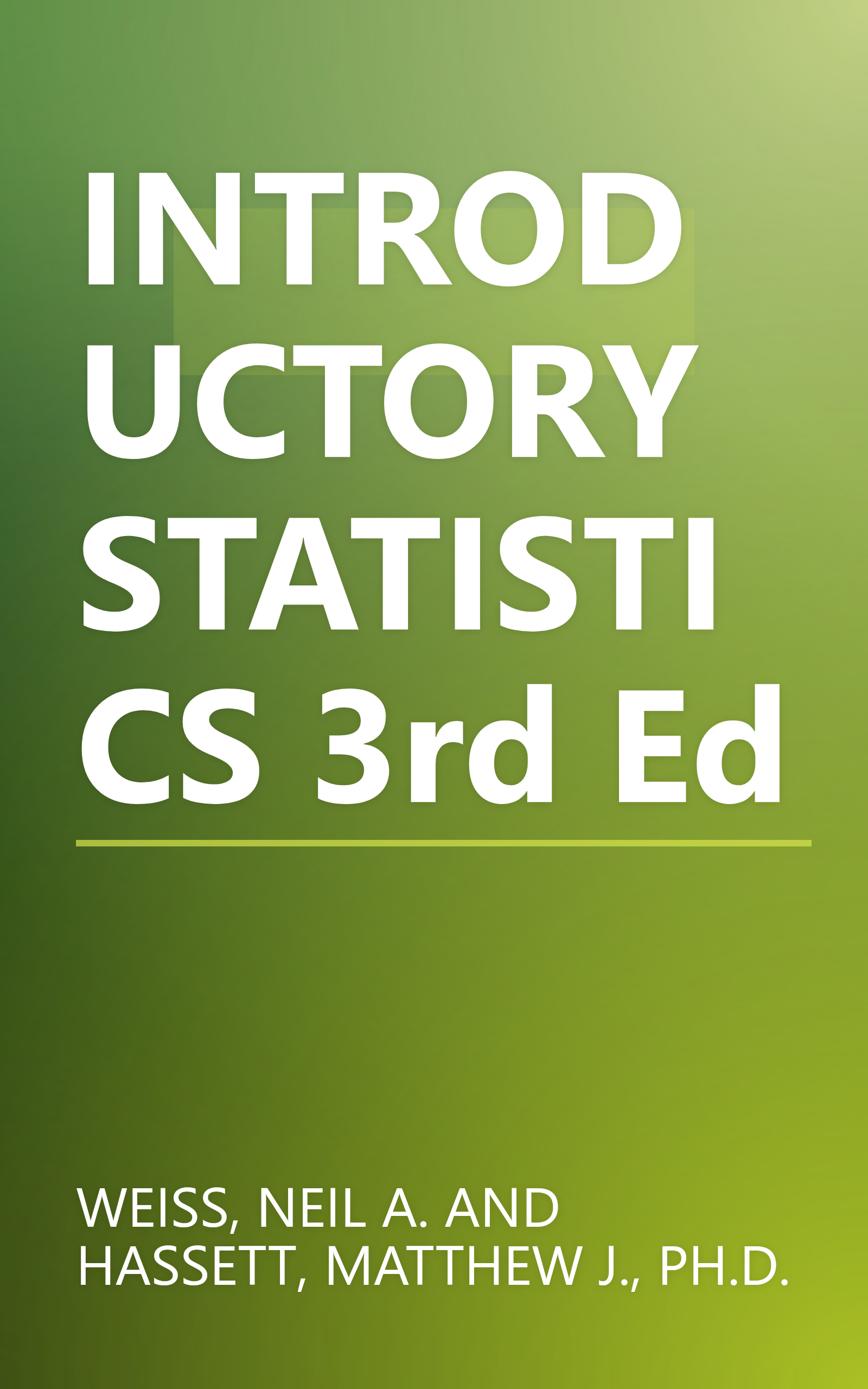 INTRODUCTORY STATISTICS 3rd Ed book cover