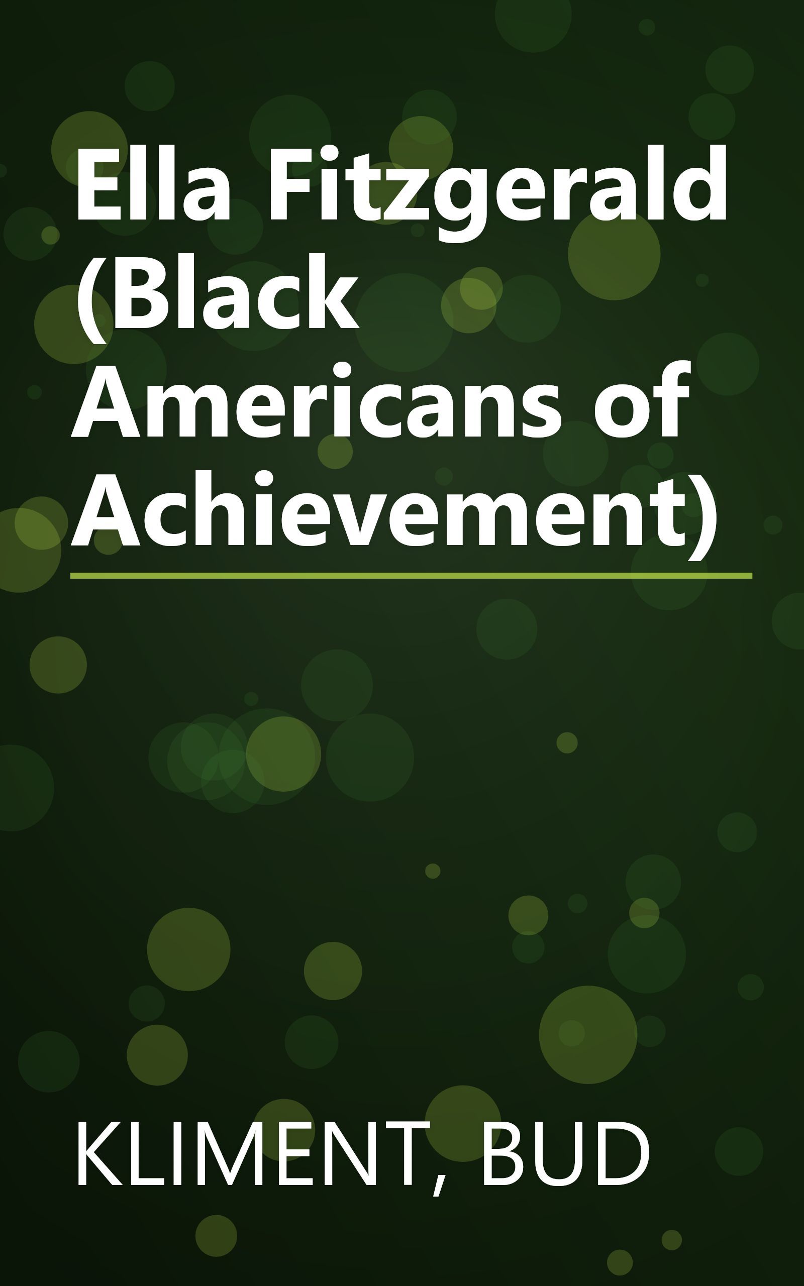 Ella Fitzgerald (Black Americans of Achievement) book cover