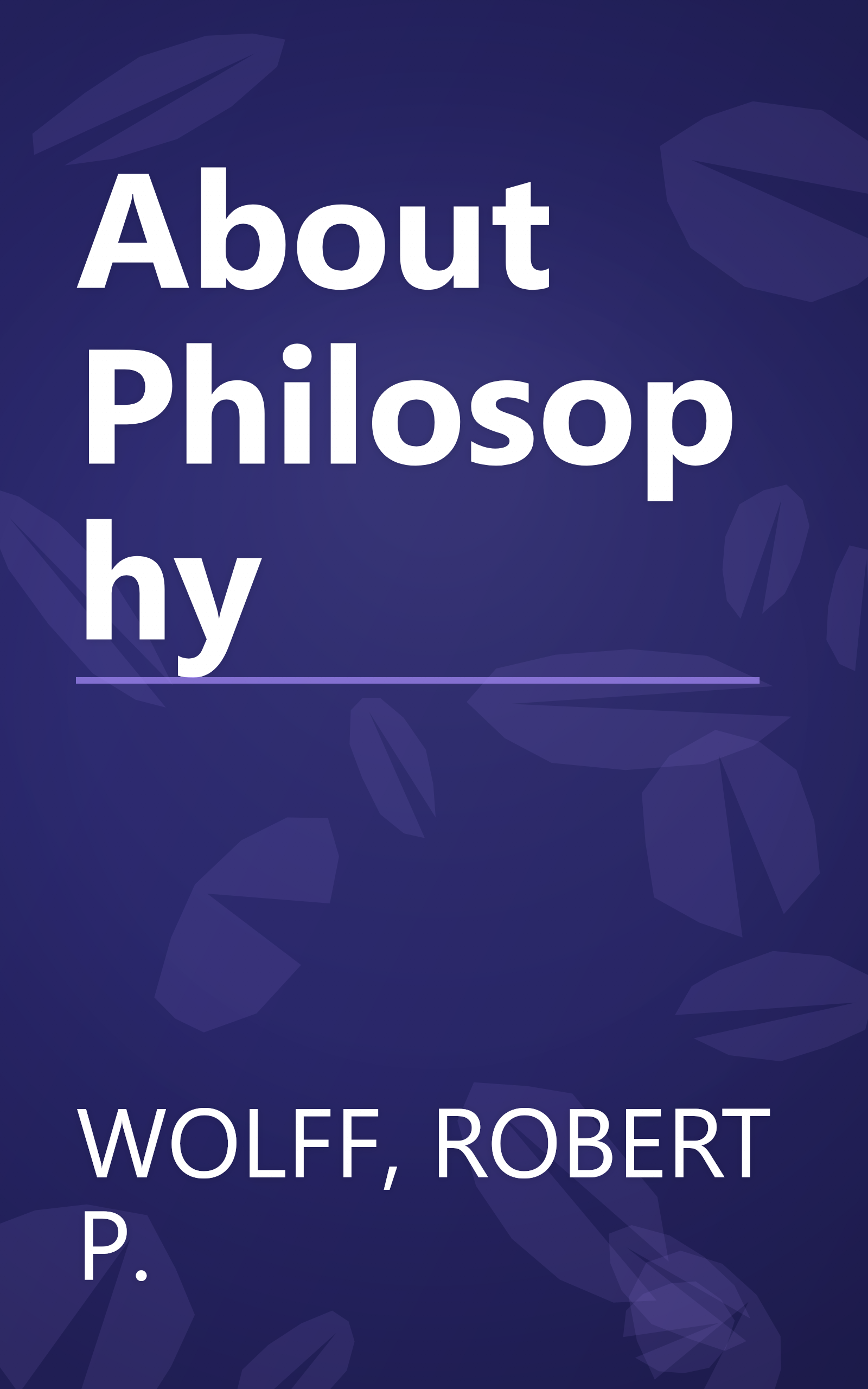 About Philosophy book cover